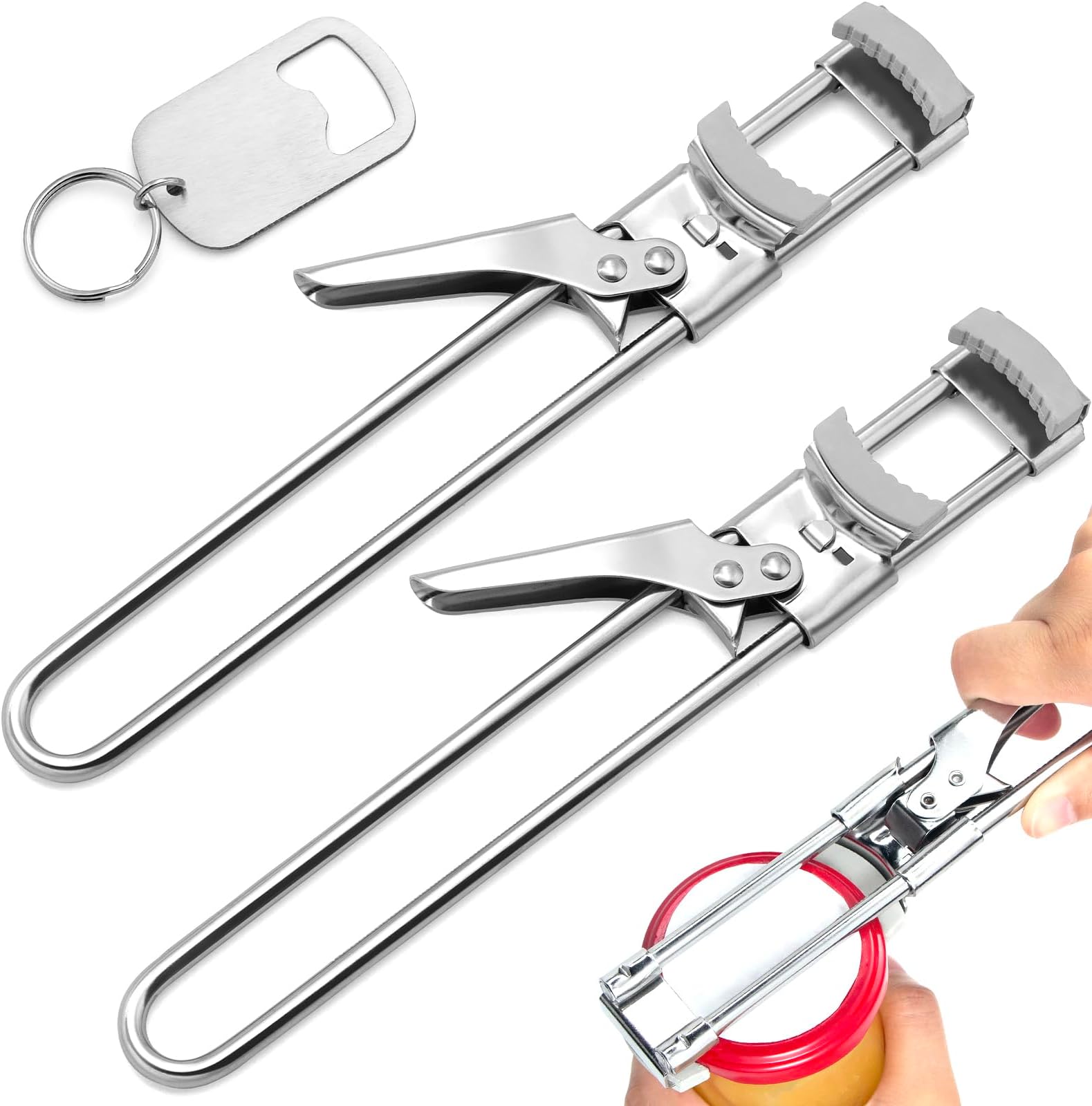 Amazon.com: 2PCS Adjustable Multifunctional Stainless Steel NEW Can Jar ...