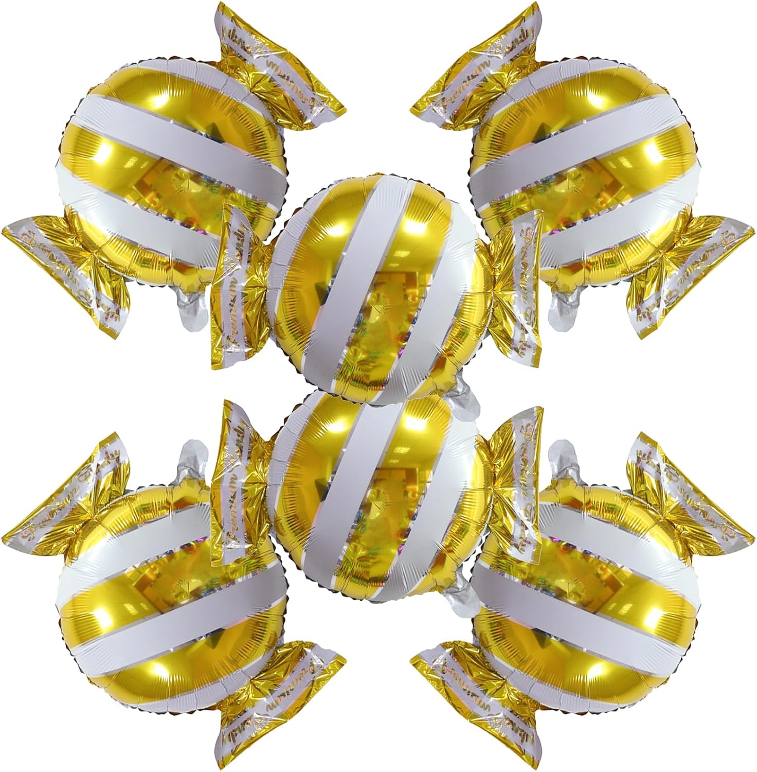 Amazon.com: 6pcs Sweet Candy Balloons Gold Candy Foil Balloons for ...
