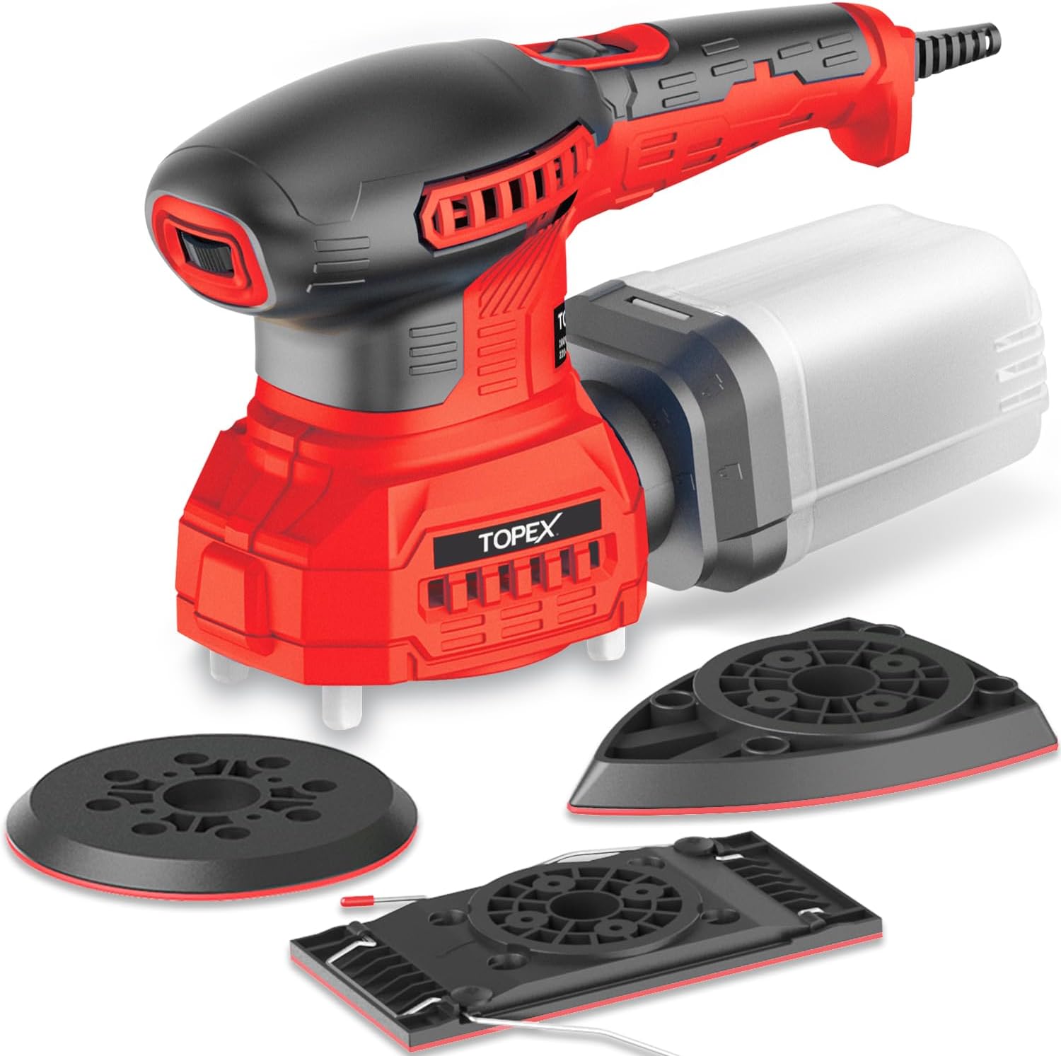 TOPEX 200W 3in1 Multi-Function Electric Sander Replaceable Sanding Base ...