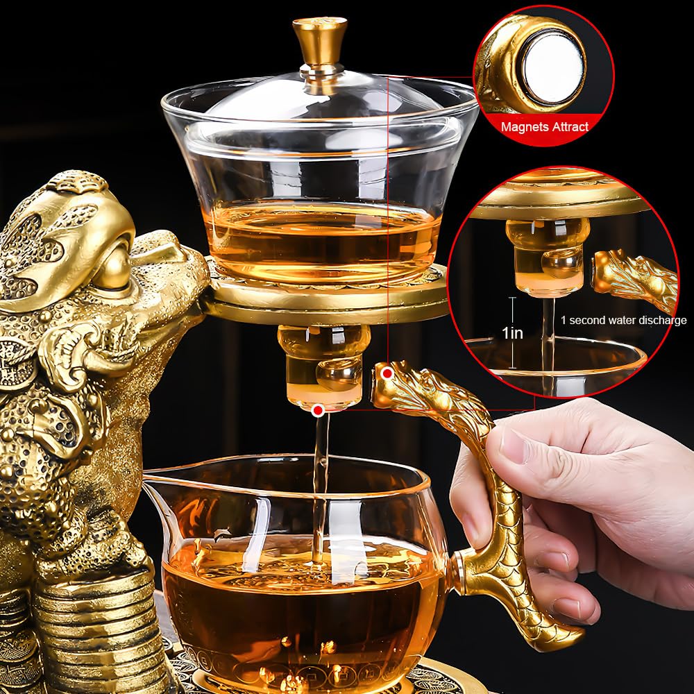 Creative Golden Cicada Shaped Teapot Magnetic Tea Pot Semi Automatic ...
