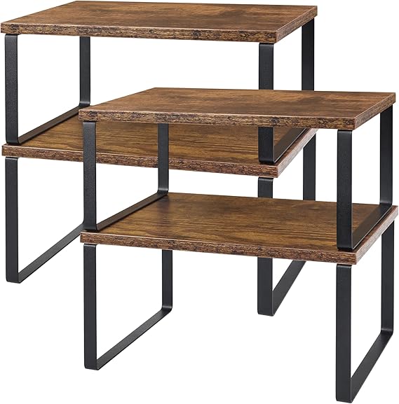Amazon.com: CADUKE Set of 4 Counter Shelves Kitchen Stackable Cabinet ...