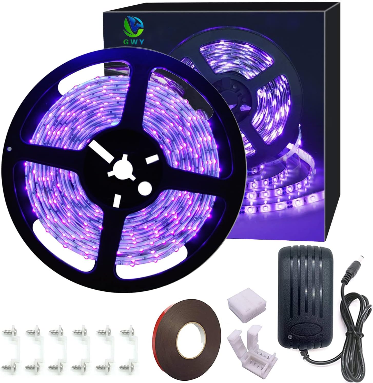 Amazon.com: GWY Black Light Strip, Purple LED Strip 16.4Ft/5M 300 Units ...
