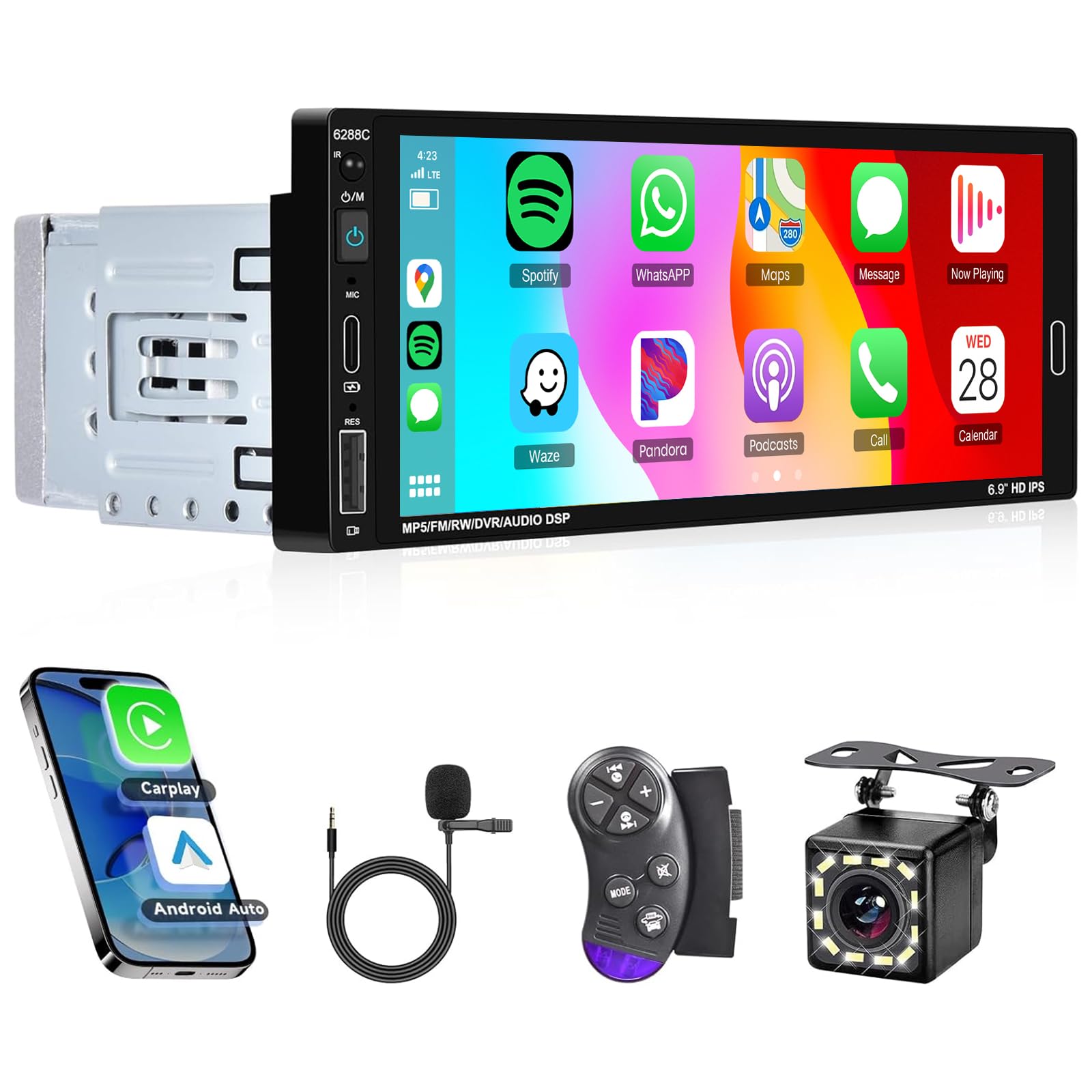 Radio CarPlay de un solo DIN... - B0DKDZ7HCR | Encarguelo.com