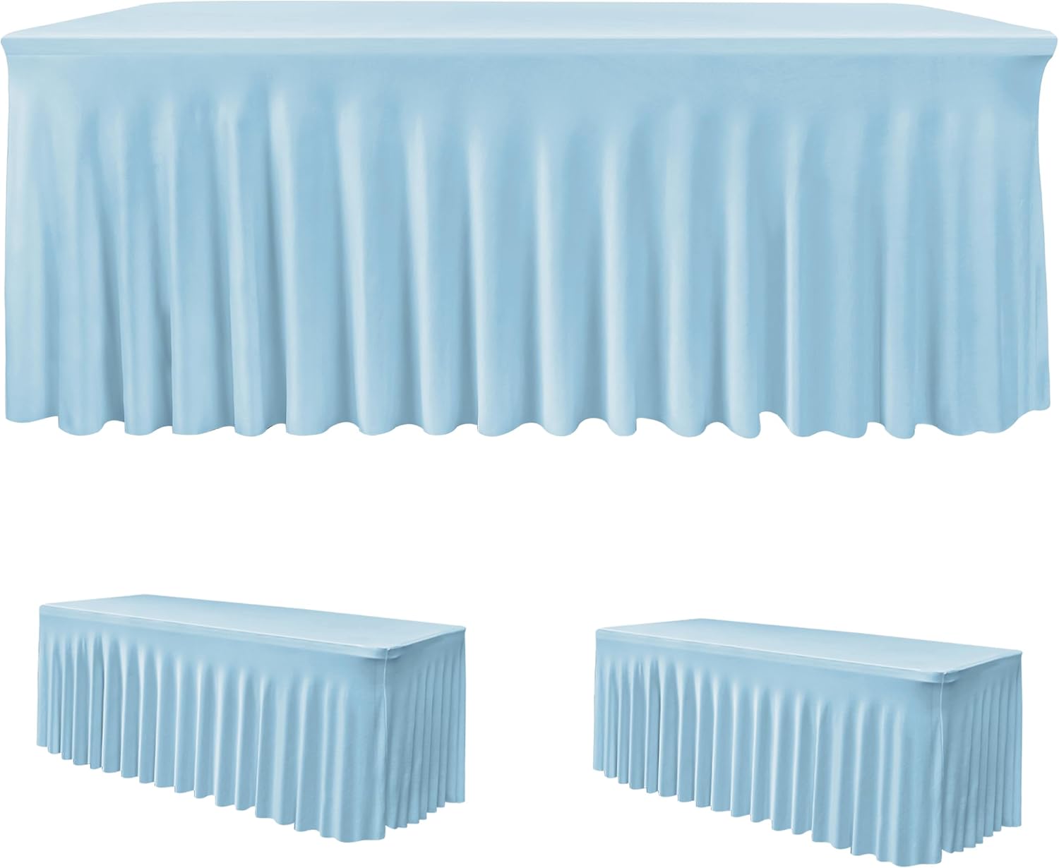 Amazon.com: HolidayIdeas Floor Length 6ft Spandex Tablecloth 2 Pack ...