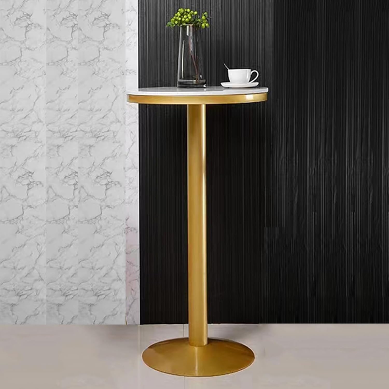 Amazon.com: High Top Table,Height White Marble Round Bar Table,41in ...