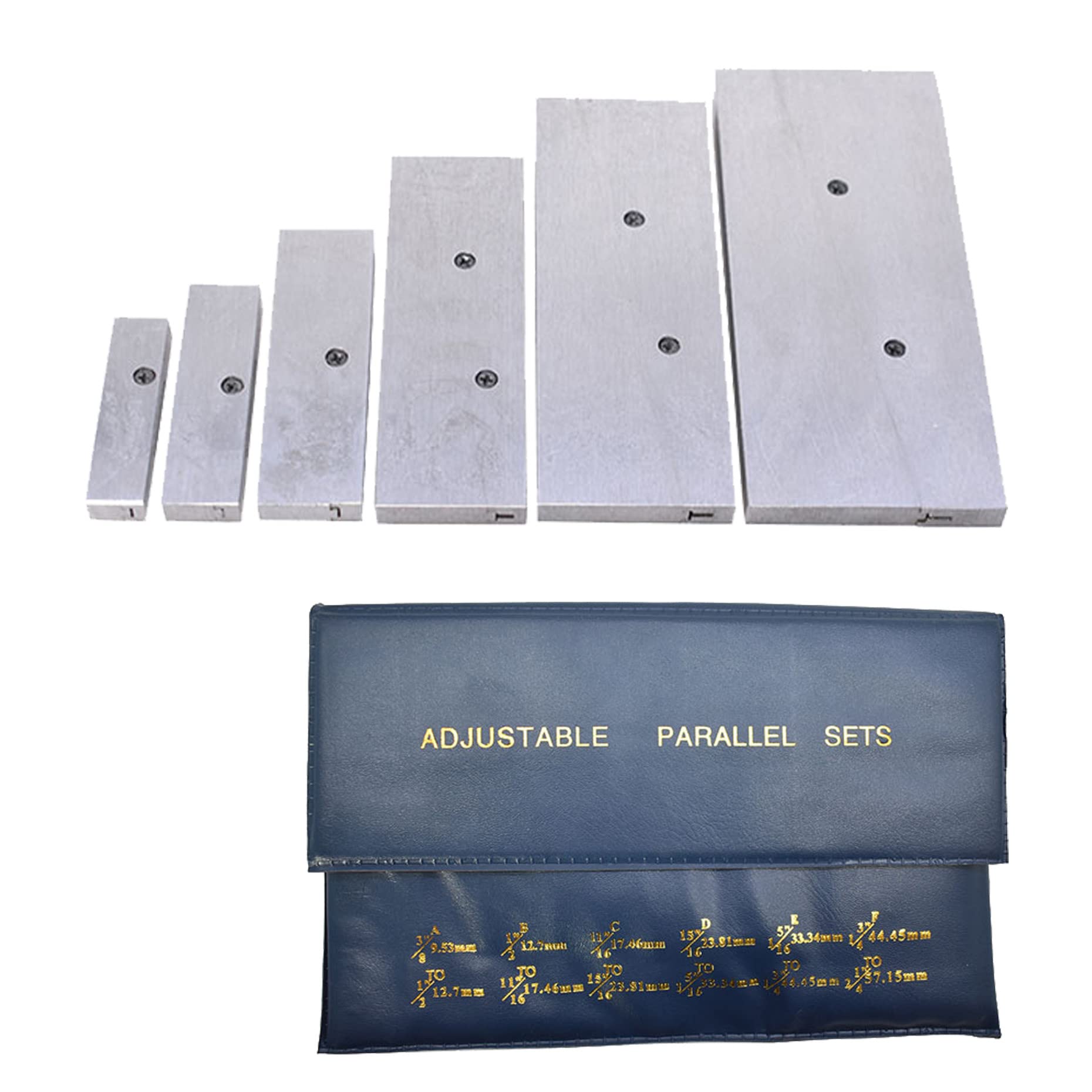 kimllier 6PC Adjustable Accuracy Parallel Set 3/8-2-1/4 Inch Parallels ...