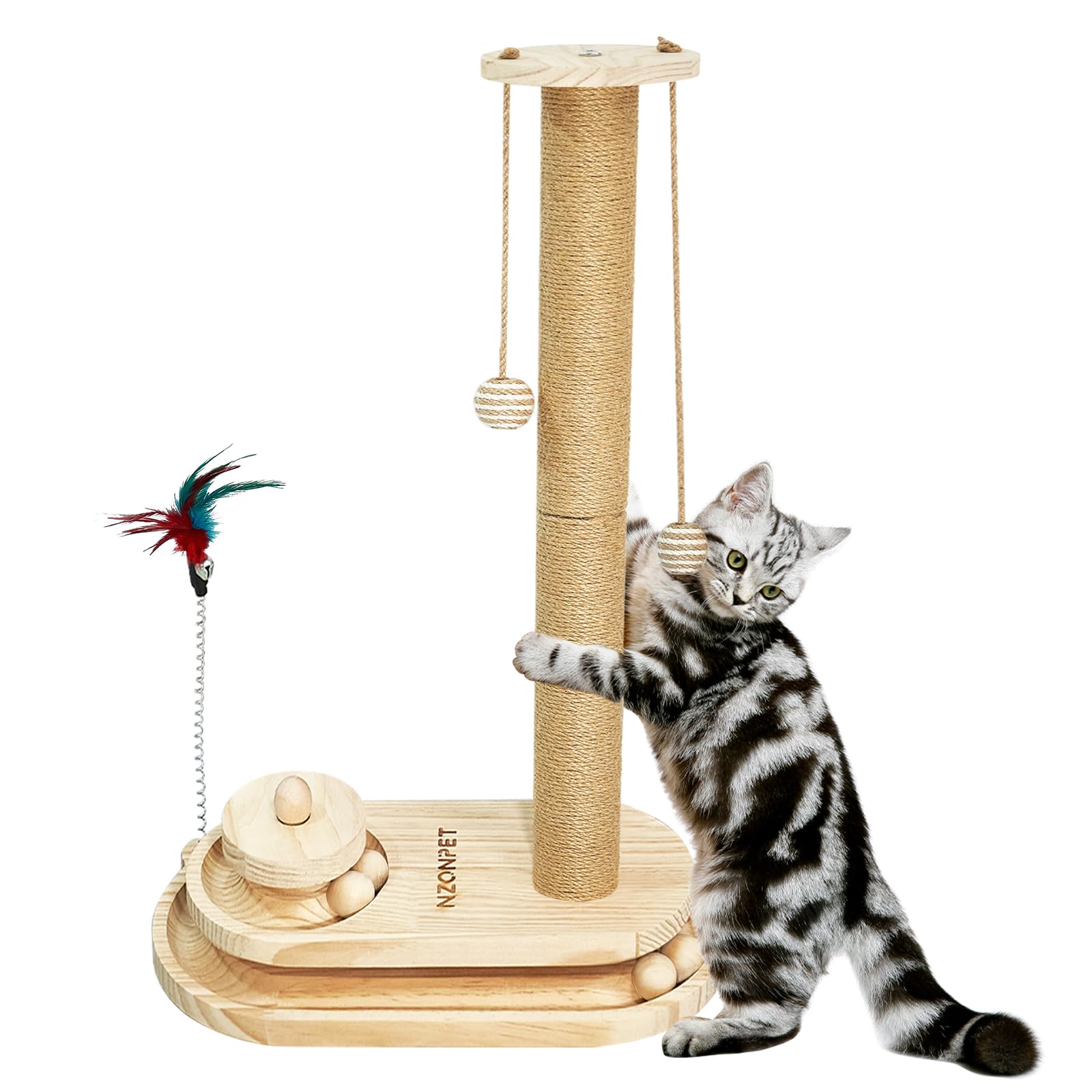 Amazon.com : NZONPET Cats Scratching Post 34.3" Tall Scratch Post ...
