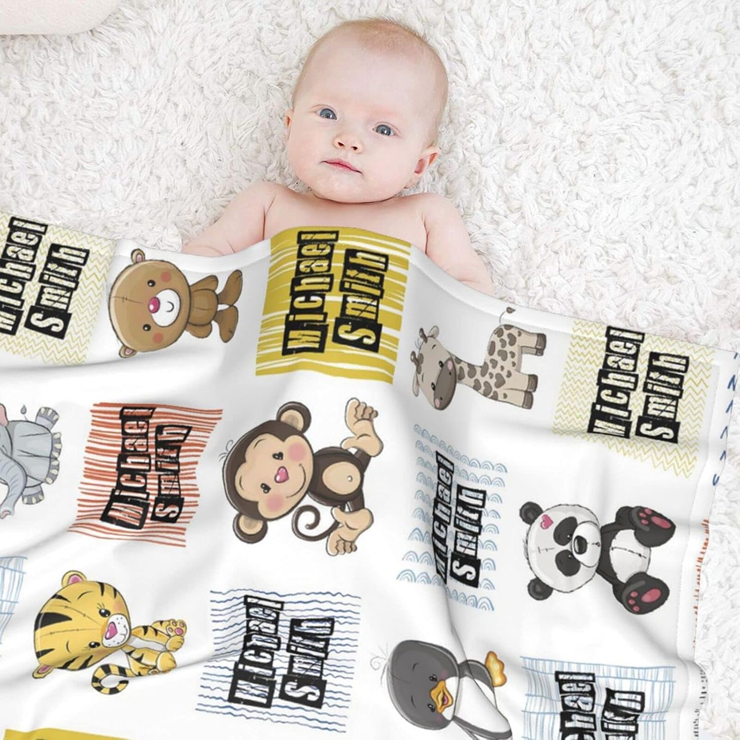 Mantas de bebé personalizadas para niños y niñas con nombre, suave y ...