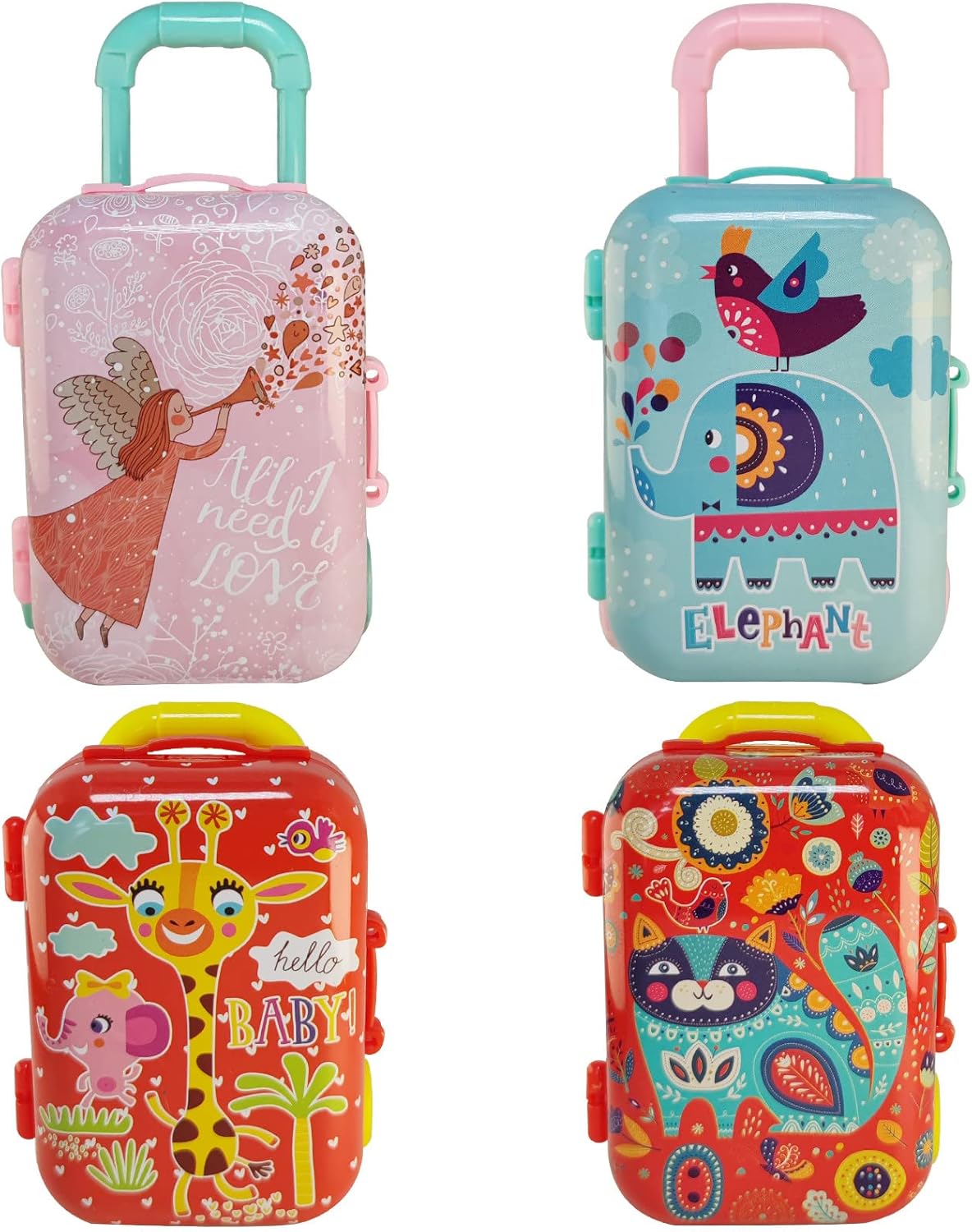 Amazon.com: PangiFen 4pcs Mini Suitcase Favor Box,Metal Tin Box with ...