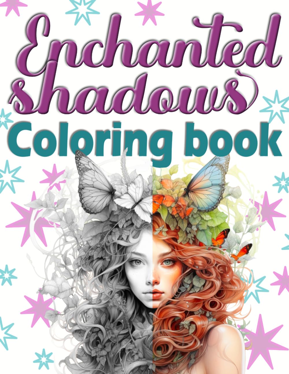 Amazon.com: Enchanted Shadows: A Grayscale Fantasy Coloring Book with ...