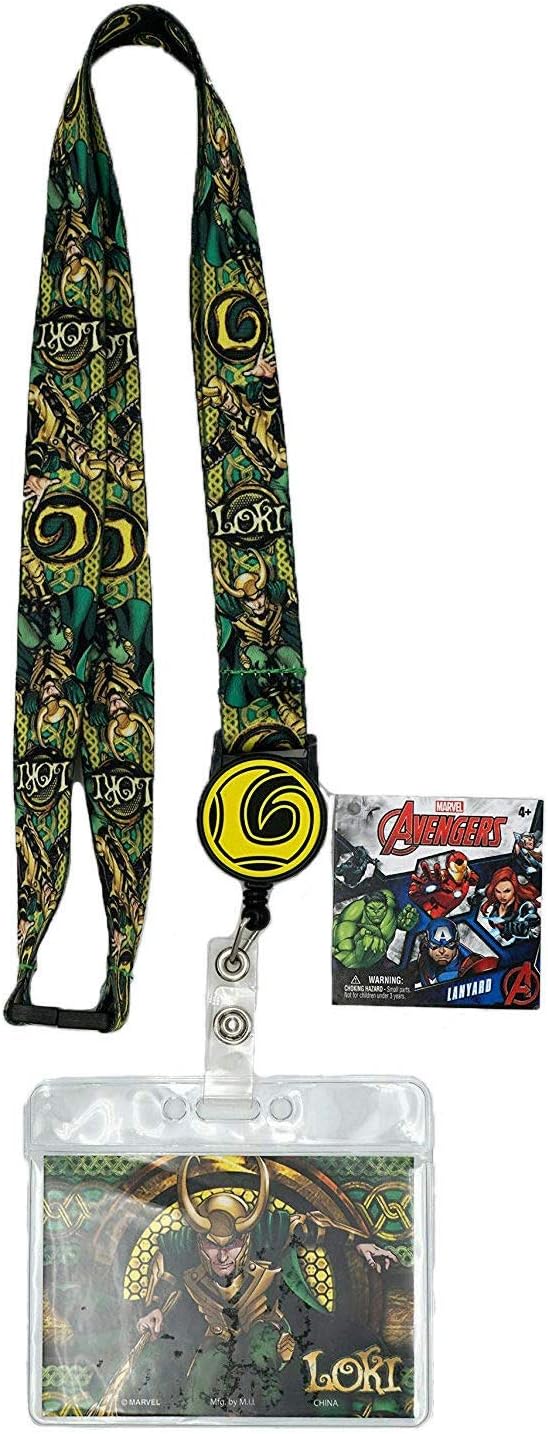 Amazon.com: Marvel Loki Lanyard with Zip Lock Card Holder, Multicolor ...
