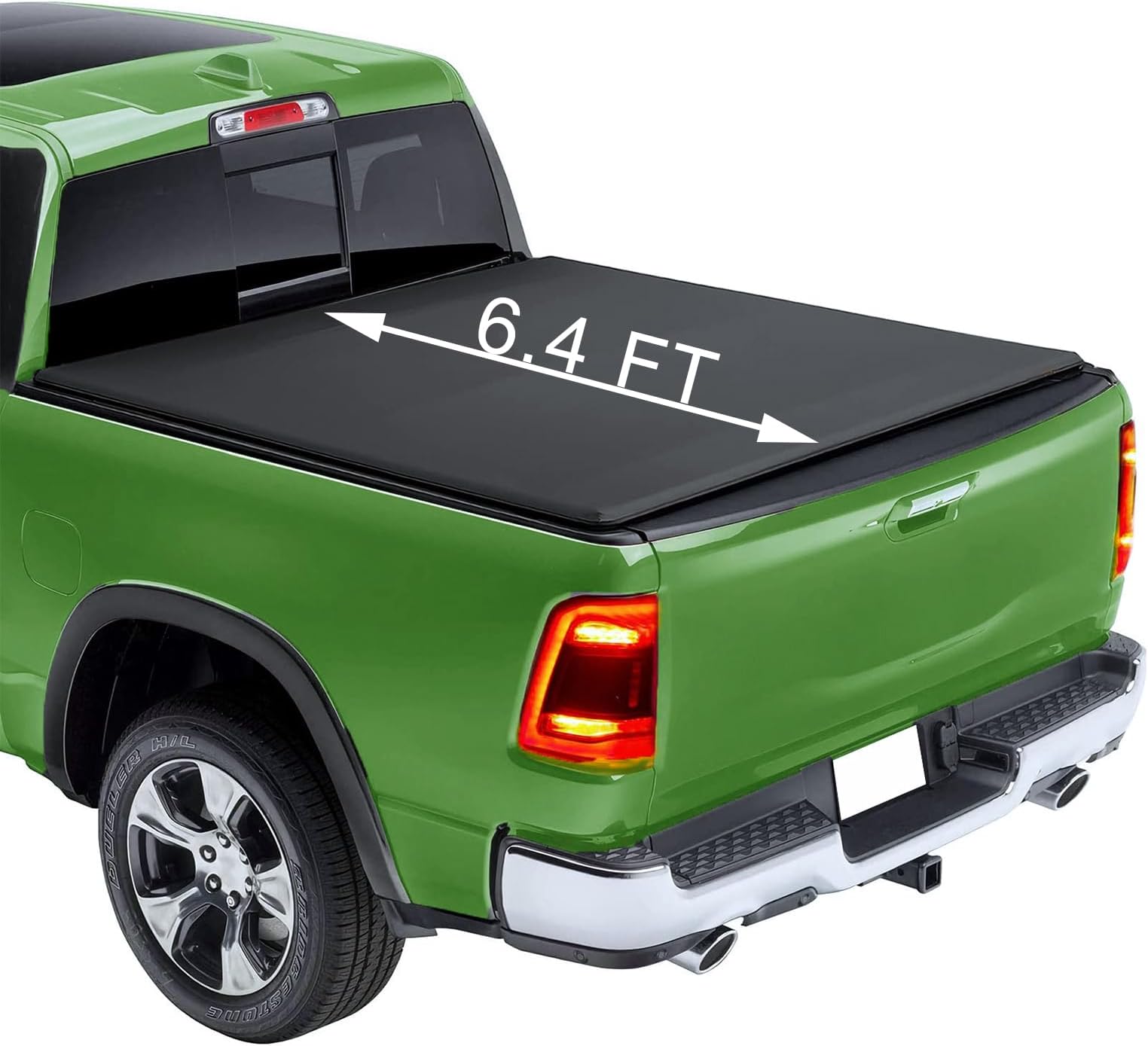 Amazon.com: PENSUN 6.4Ft Soft Quad-Fold Truck Bed Tonneau Cover for ...