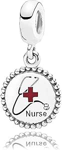 Amazon.com: Nurse Authentic 925 Sterling Silver Bead Charm Fits Pandora ...