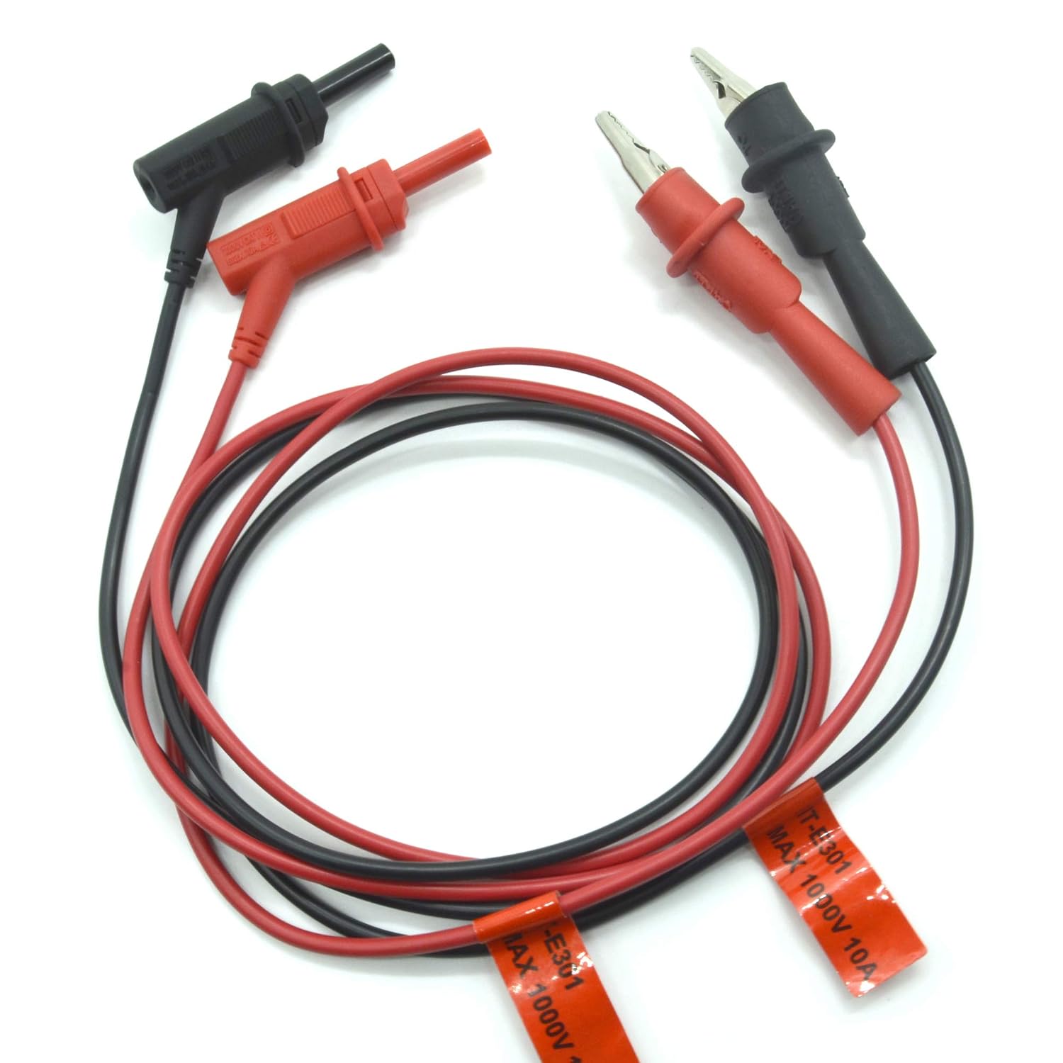 3.3 ft Test Lead 10A Alligator Clips - Banana Plugs 1m for Lab Power ...