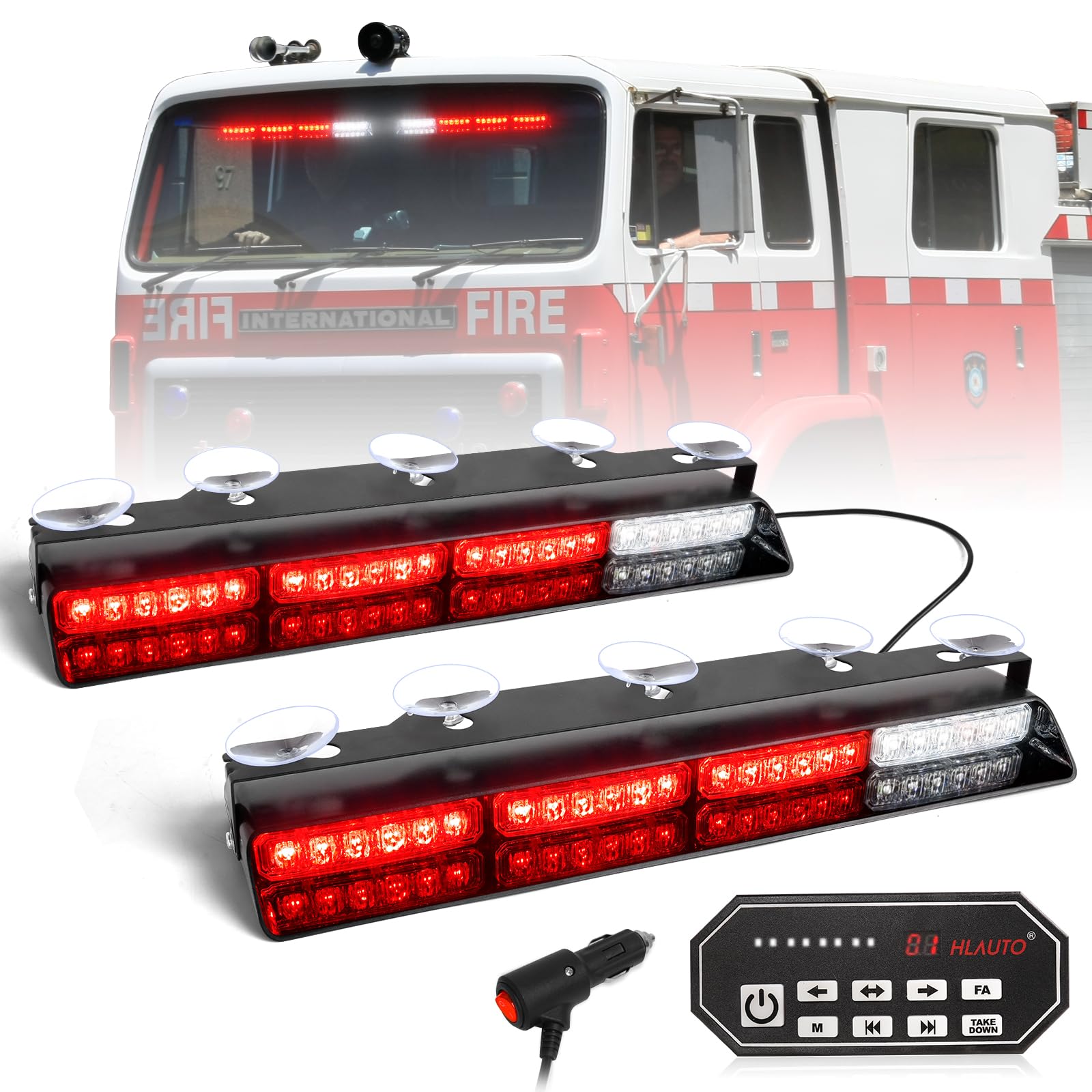 Amazon.com: HLauto 604N Emergency Dash Strobe Lights w/Controller: 2x16 ...