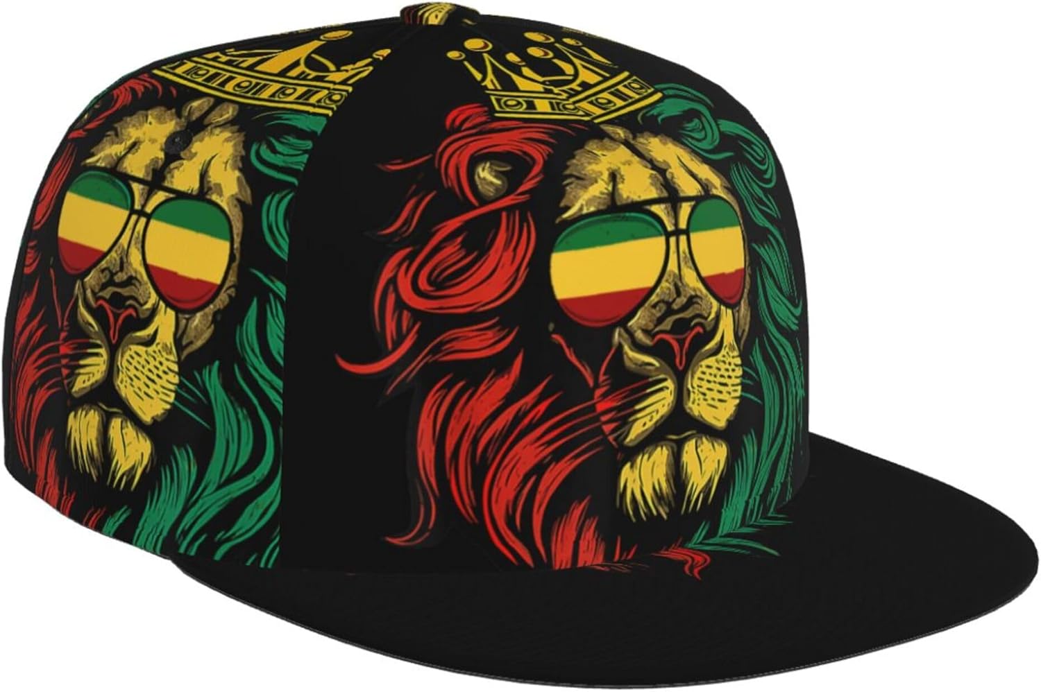 Amazon.com: Men & Women Baseball Cap Snapback Hat, Reggae King Rasta ...