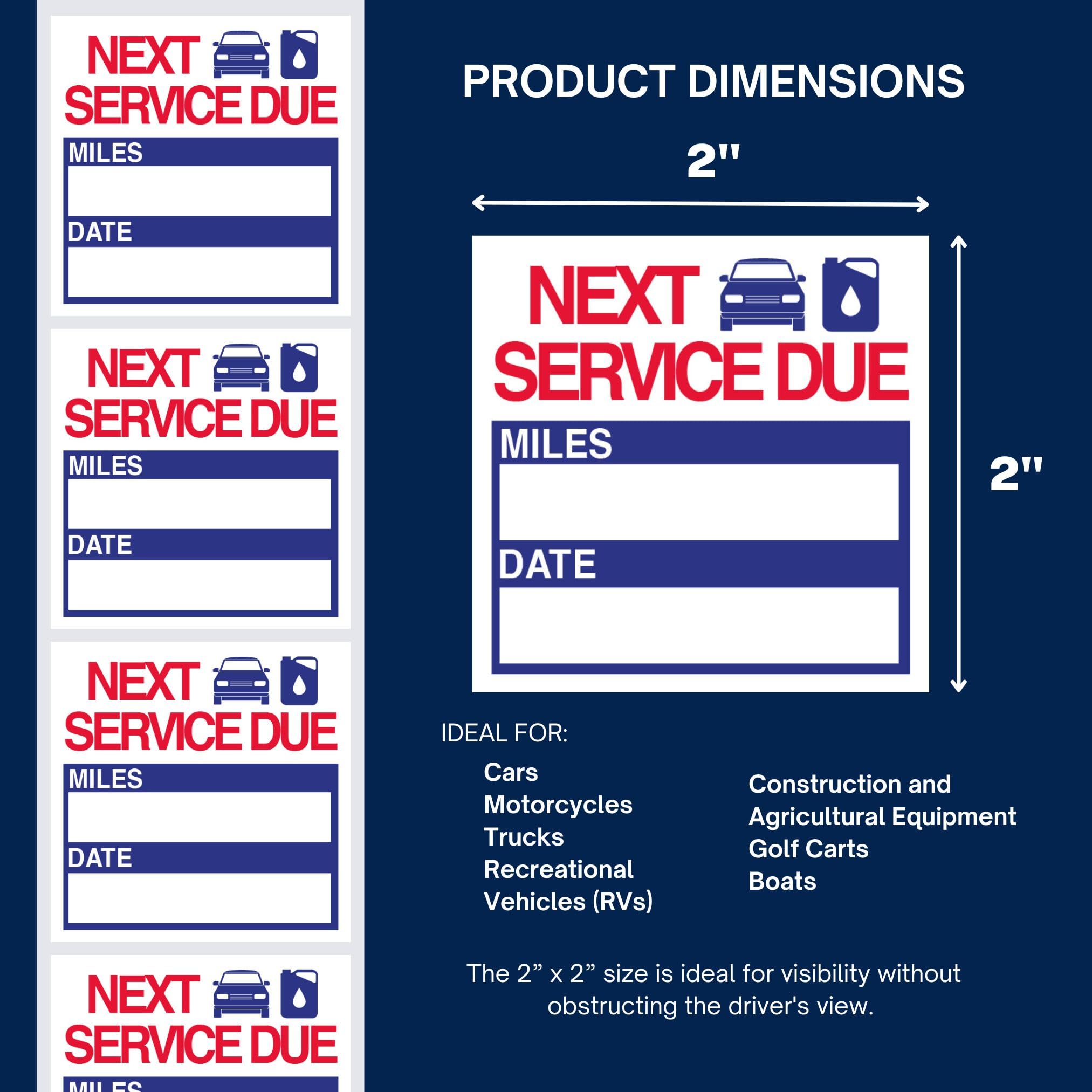 Snapklik.com : PERFORMORE 2 X 2 Oil Change Stickers, 300 Sitckers Per ...