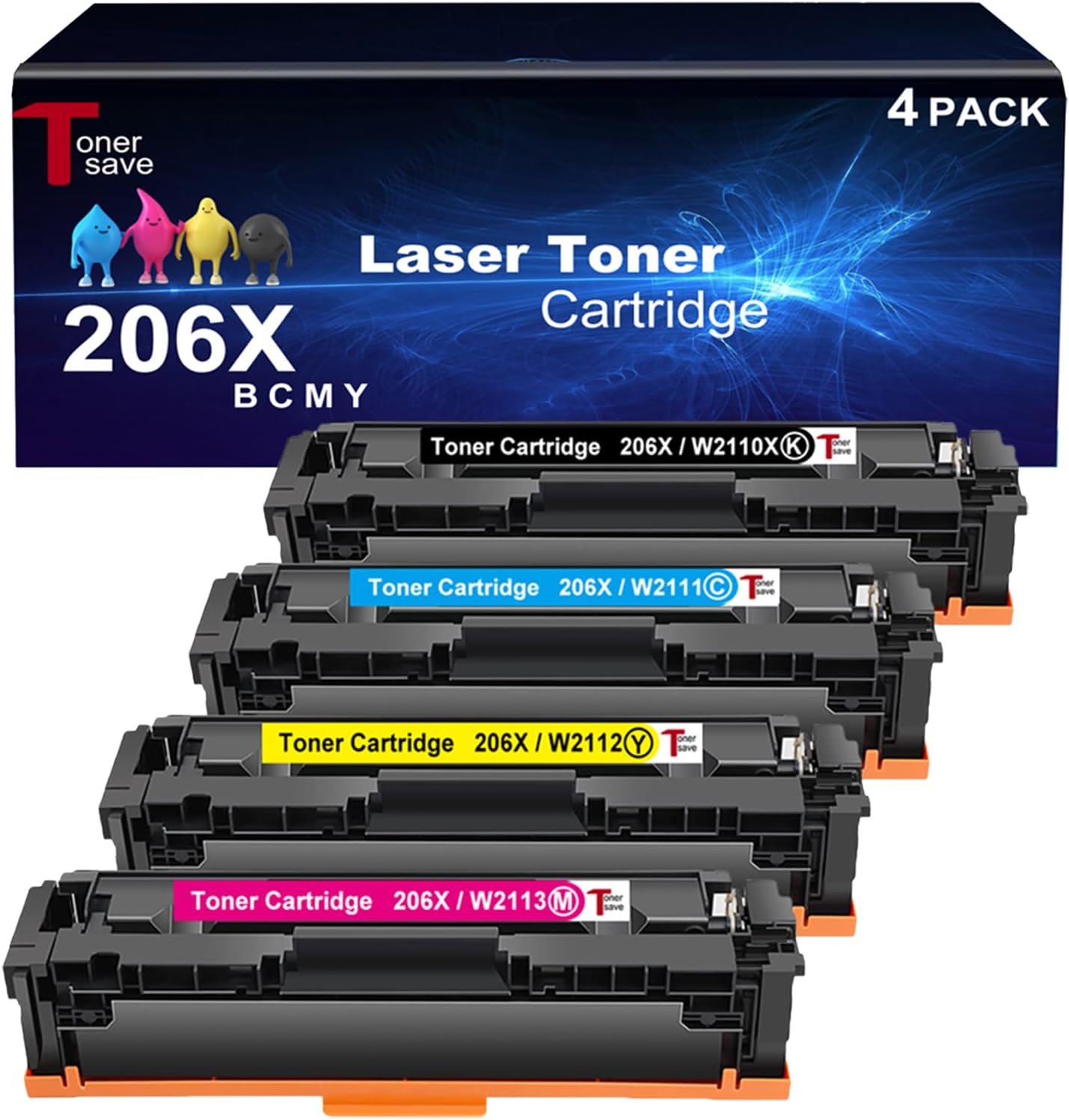 Amazon.com: 206X High Yield 4-Pack Compatible for HP 206X 206A Toner ...