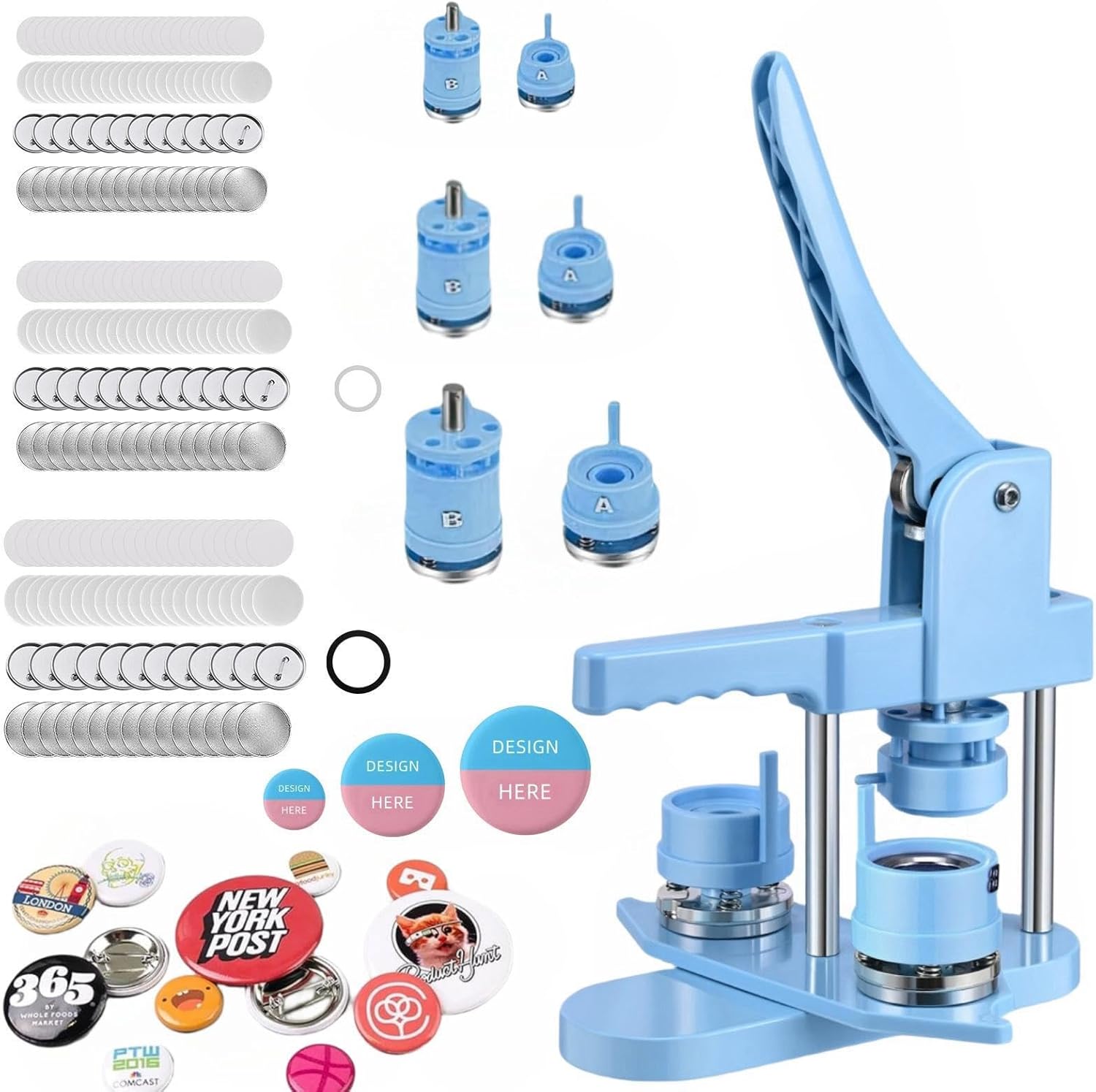 Amazon.com: Button Maker Machine Multiple Sizes, 1''+1.25''+2.25'' Pin ...