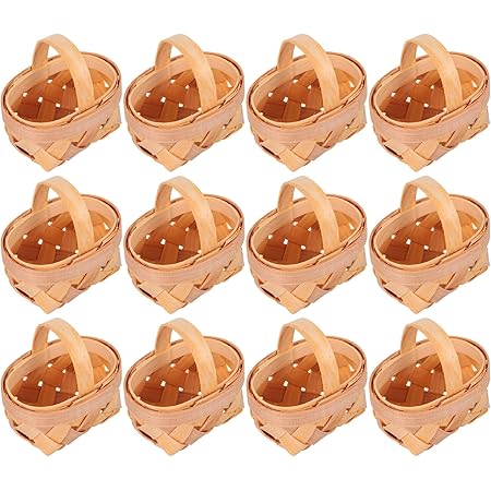Amazon.com: DOITOOL Mini Woven Basket with Handles- 12PCS Cute Mini ...