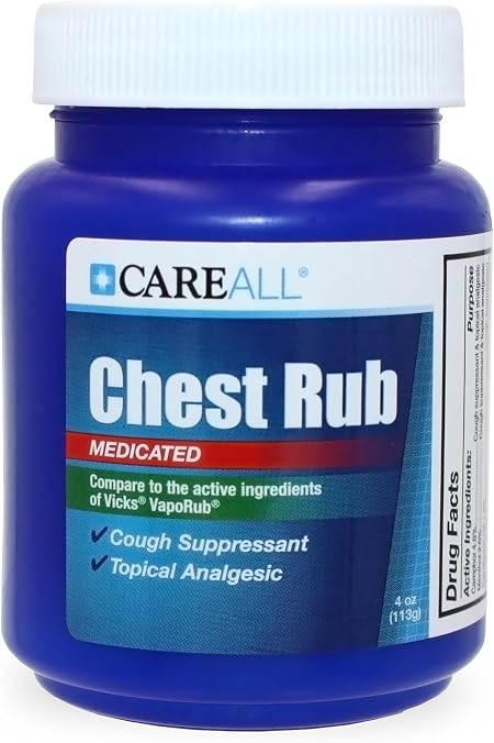 Amazon.com: CareAll Medicated Chest Rub 4 oz. Topical Analgesic and ...