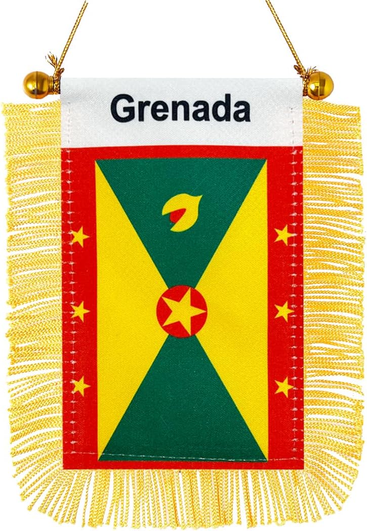 Grenada Hanging Flag Mini Small Grenadian Car Window Flags Banners ...