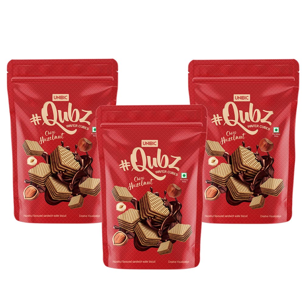 Unibic Cubes Wafer Value Pack | Hazelnut Flavoured | Pack of 3 : Amazon ...