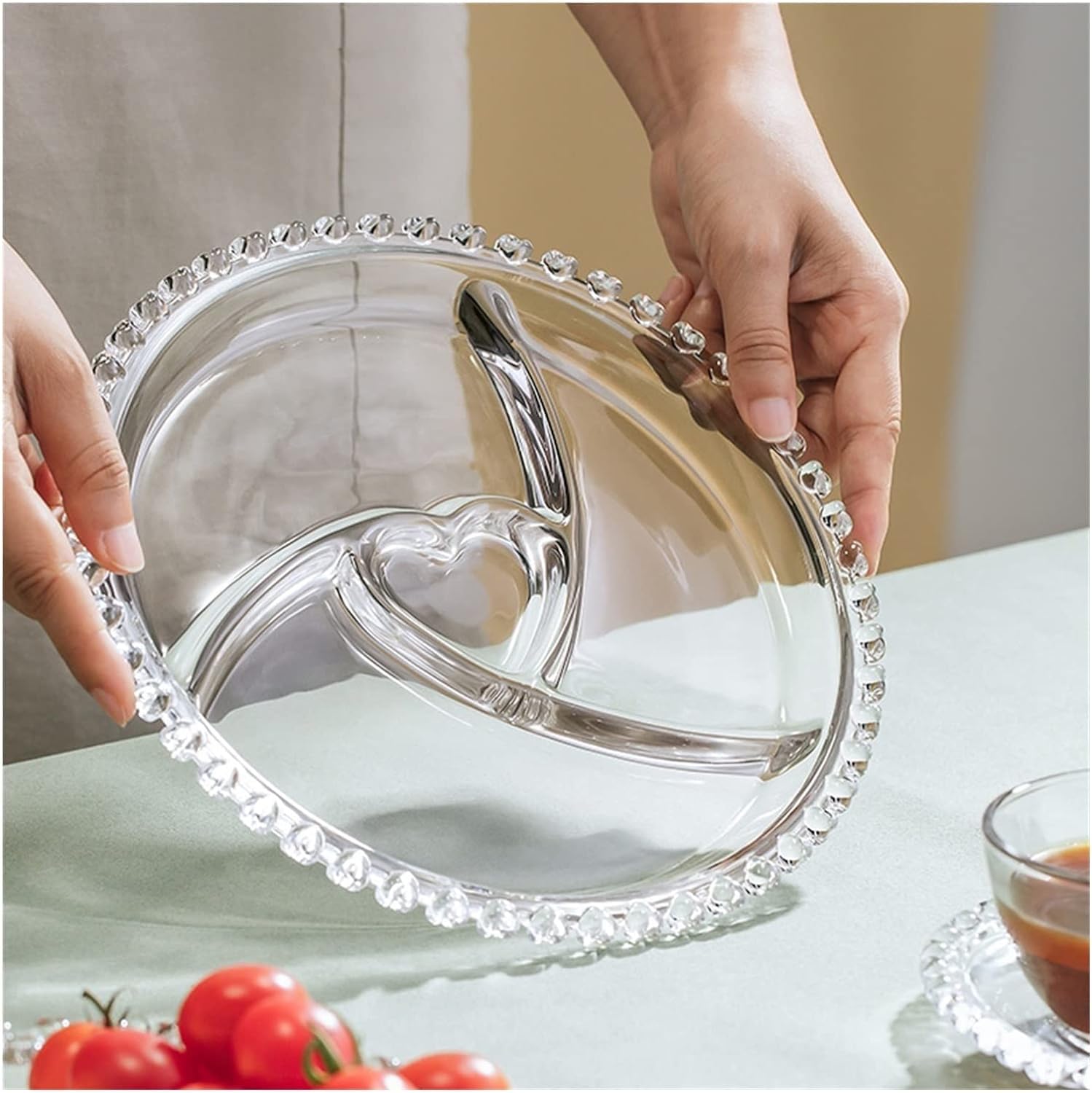 Buy THM Tableware Glass 3-Section Stackable Serving Tray in Clear ...
