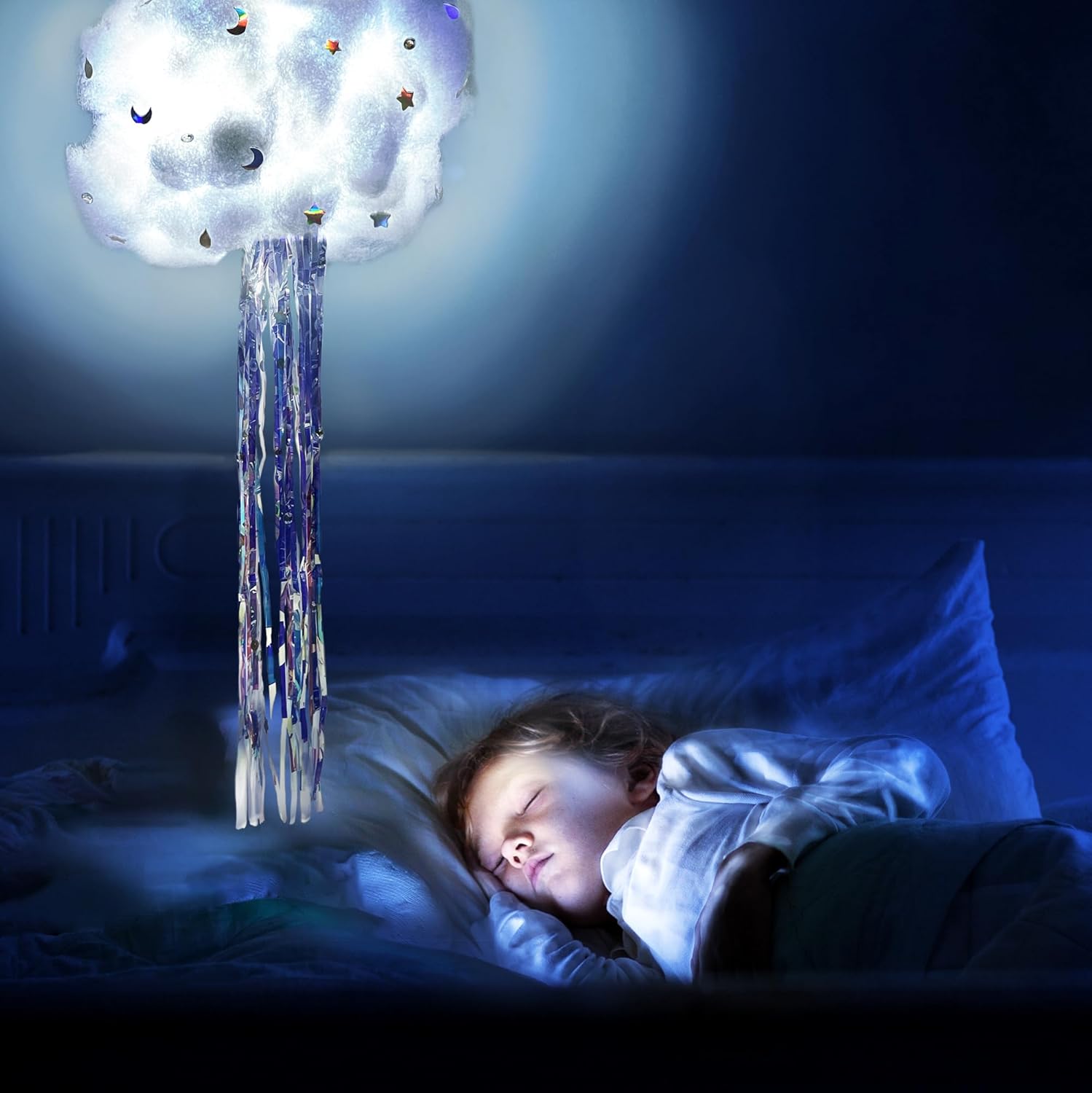Amazon.com: ArtSkills Fluffy Cloud Light for Bedroom, Hanging Cloud ...