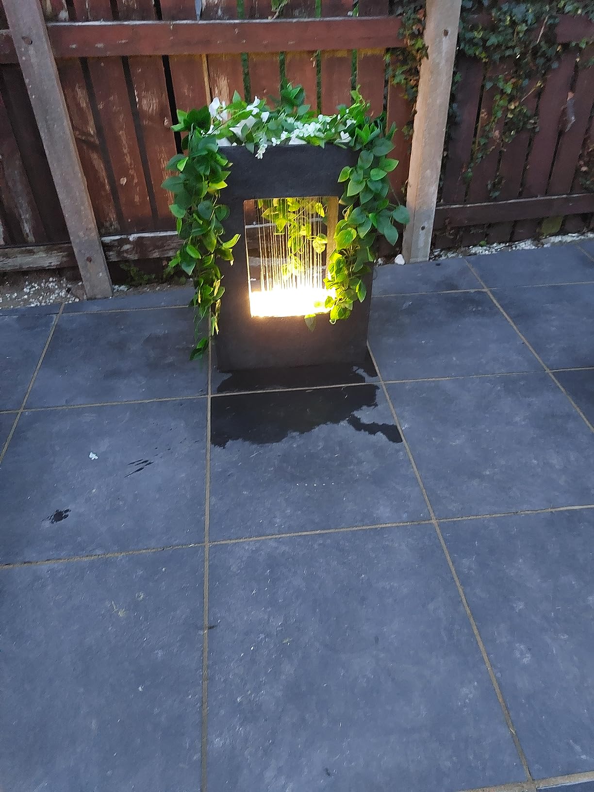 Primrose 77cm Grey Milano Rain Rectangular Water Feature Fountain ...