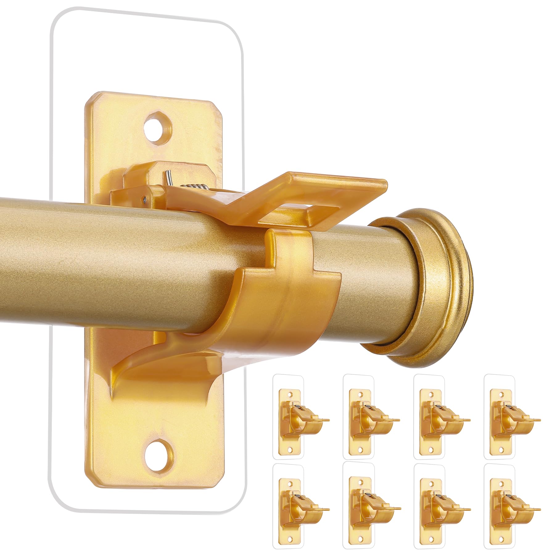 Snapklik.com : ANDGOO 8 Pack Nail Free Curtain Rod Hooks, No Drill ...