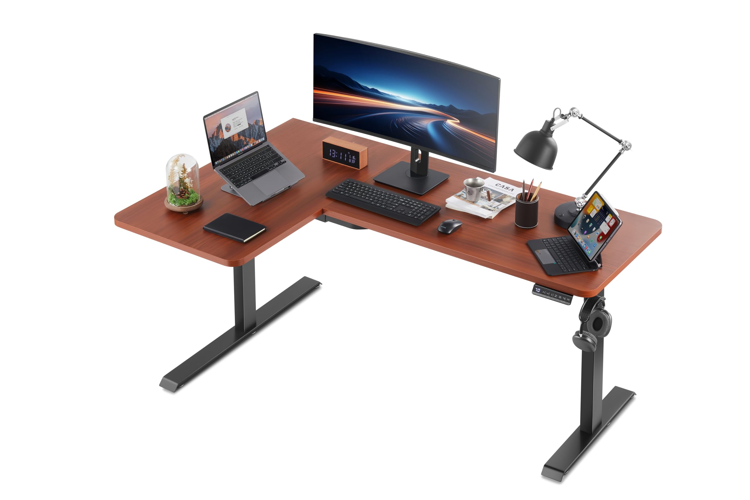 Amazon.com: KINGSMITH 63" Left L Shaped Standing Desk Height Adjustable ...