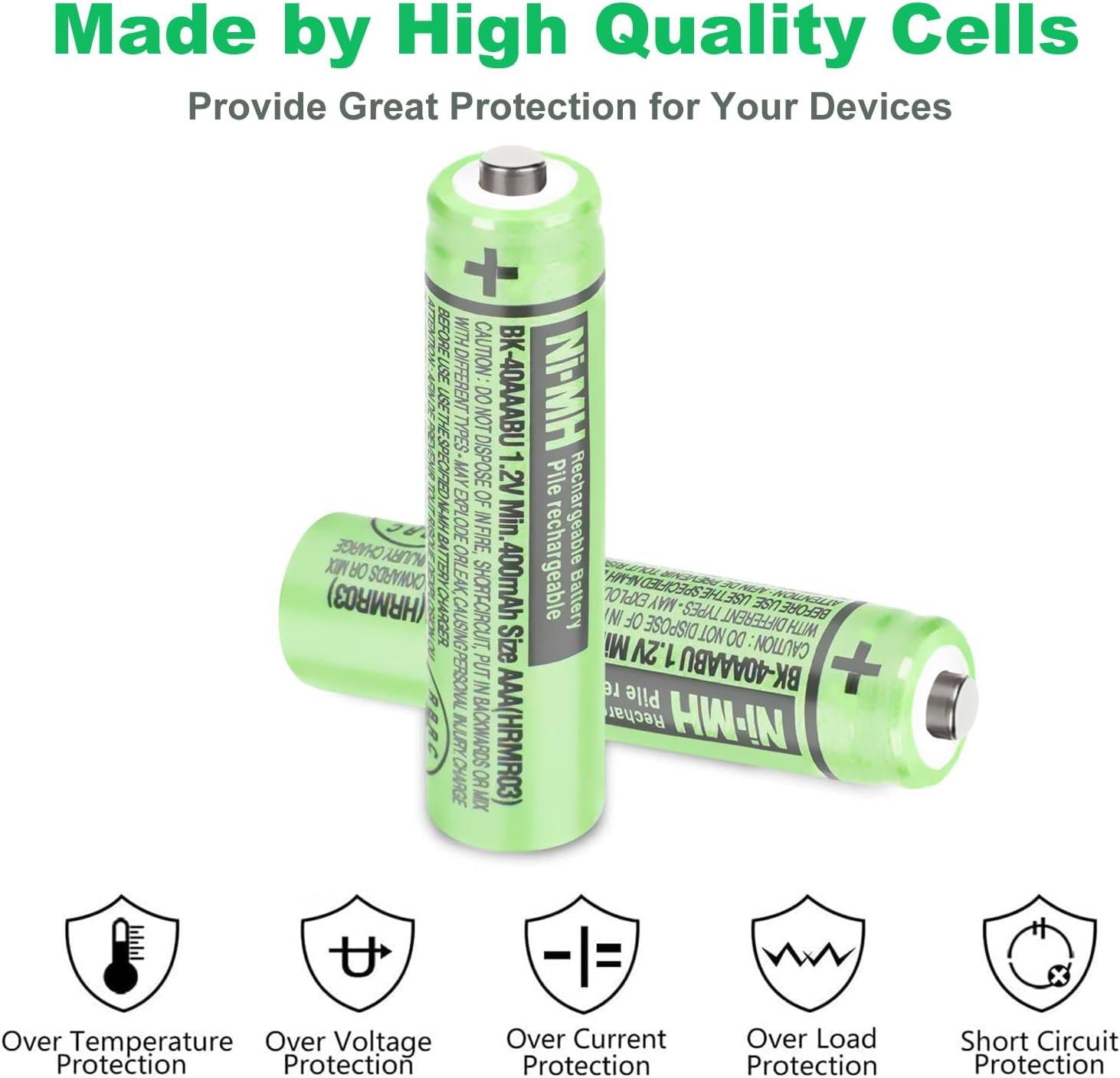 OSIM BK-40AAABU Ni-MH AAA Baterías recargables 400 mAh AAA Ni-MH ...