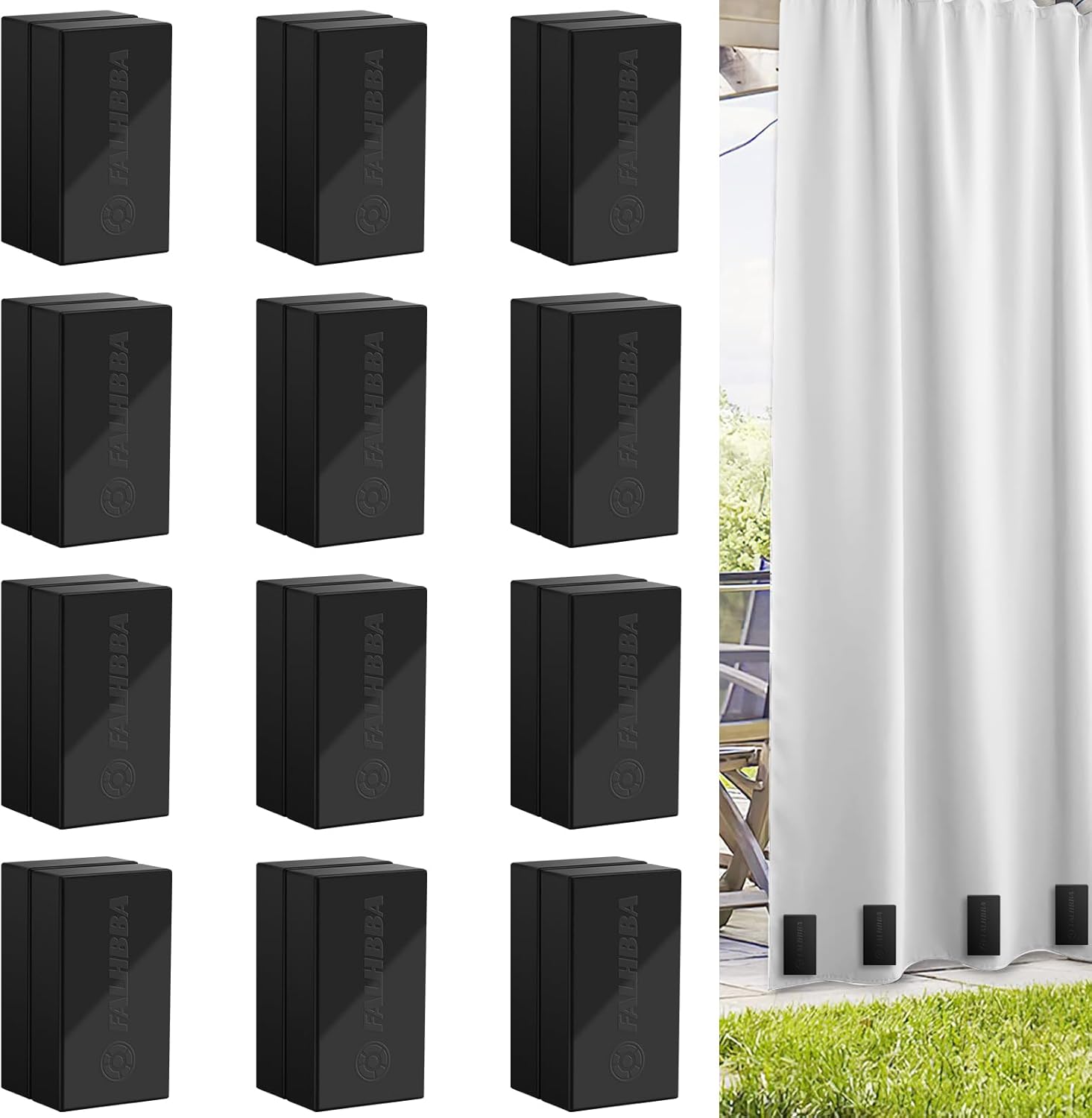 Amazon.com: FALHBBA 24 Pcs Outdoor Curtain Weights, Plastic Wrapped ...
