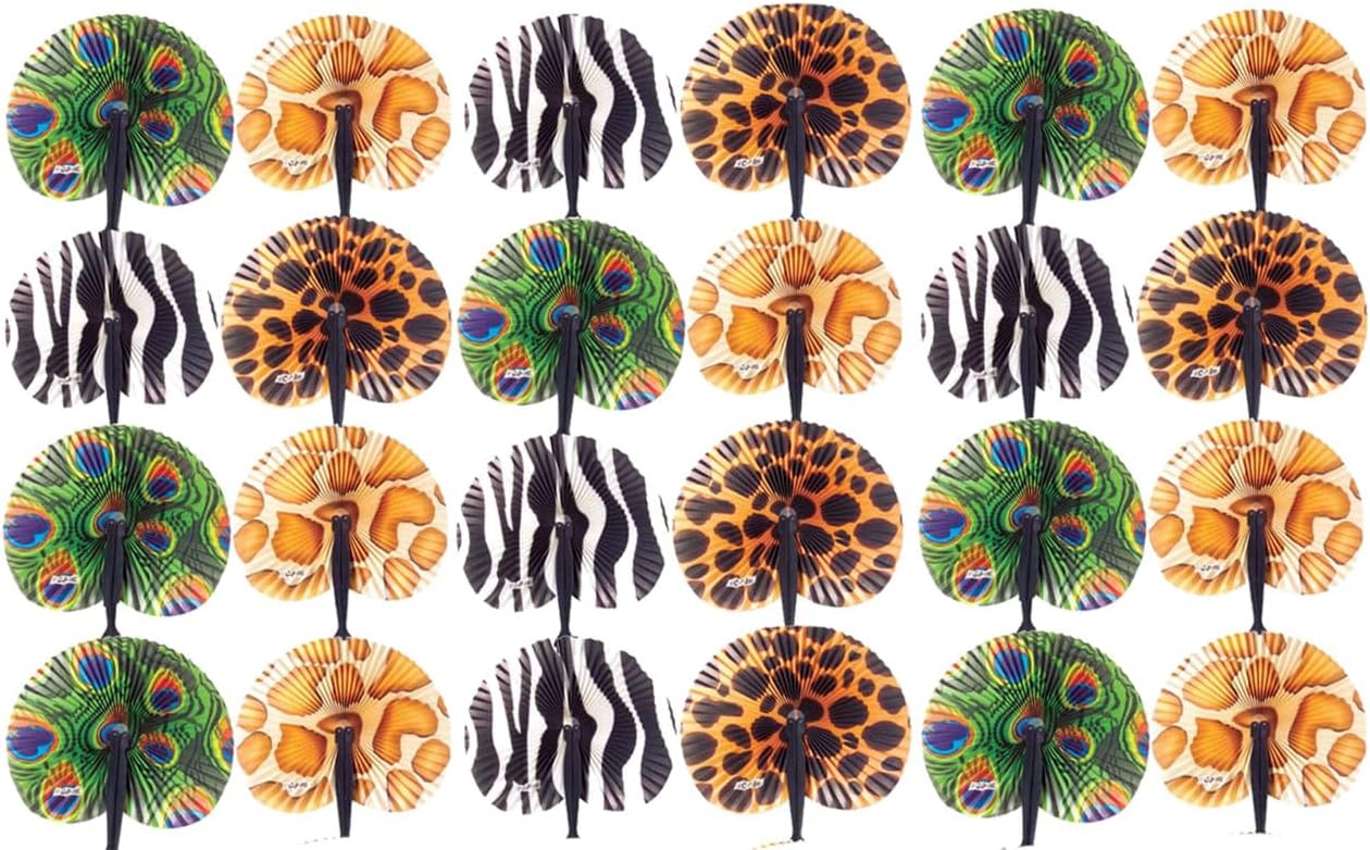 Amazon.com: Set of 24 Folding Pocket Fan - Classic Mini Handheld Paper ...