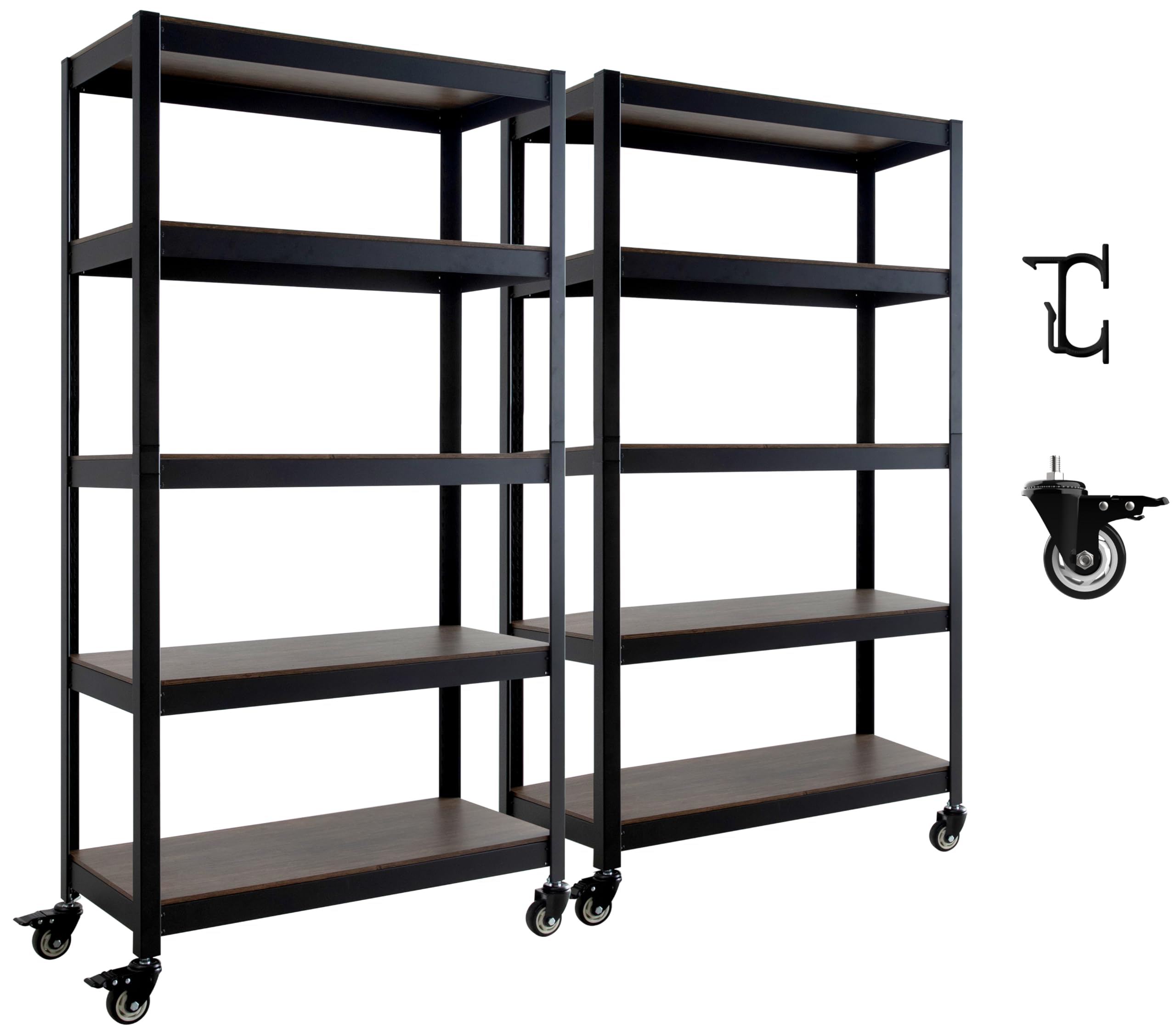 Amazon.com: HOMEDANT House 5-Tier Metal Boltless Rolling Cart Shelf ...