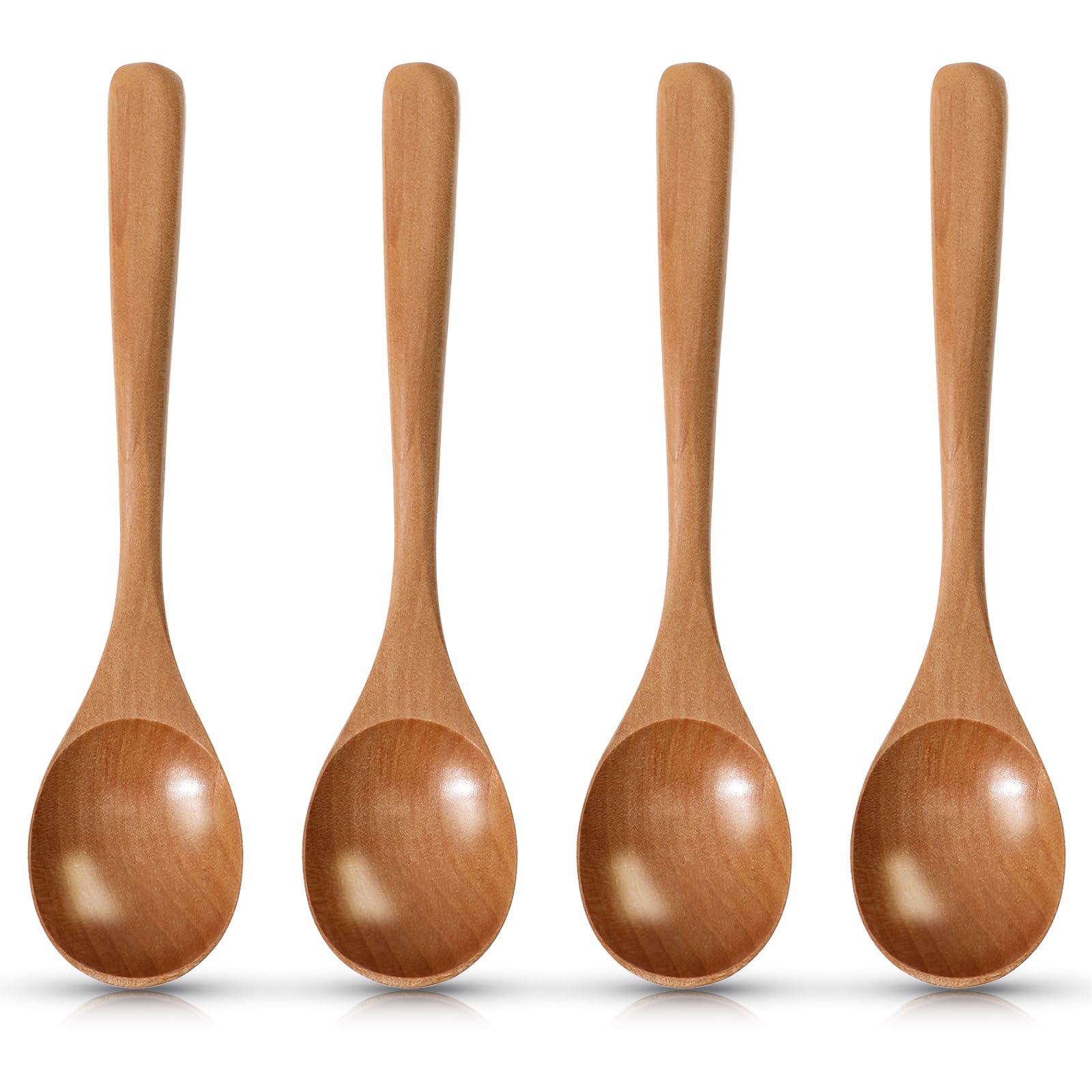 Amazon.com: cobee 4 Pcs Wooden Spoons, 7.3 Inch Honey Spoon for Tea ...