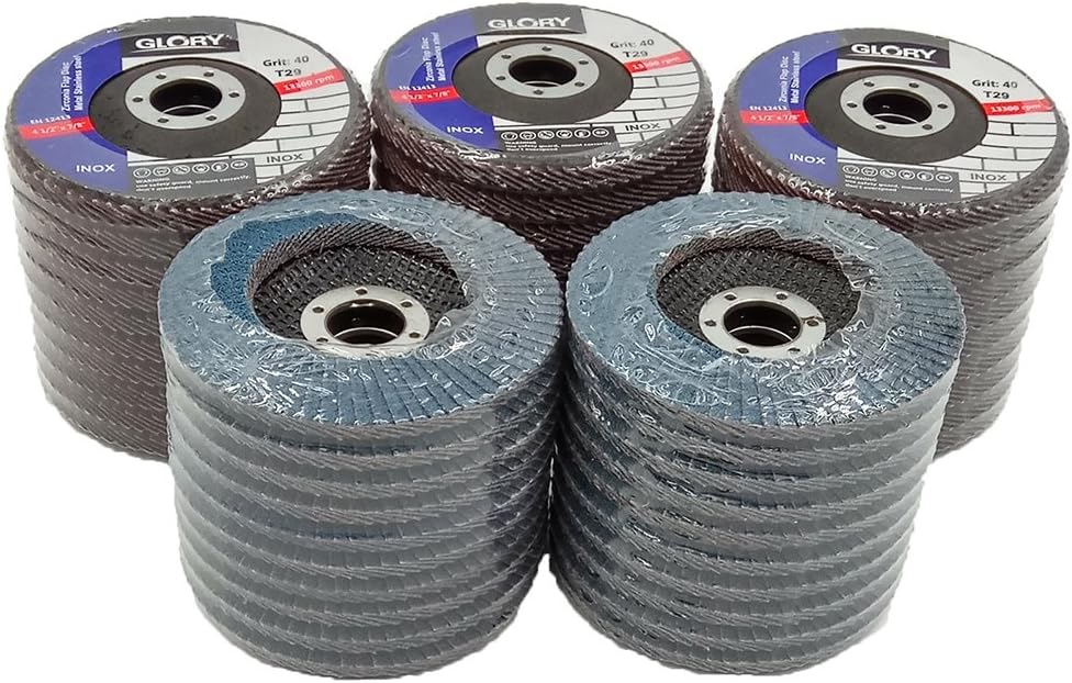 Amazon.com: Premium Zirconia Flap Disc 4-1/2" X 7/8" 40 GRIT Pack of 50 ...