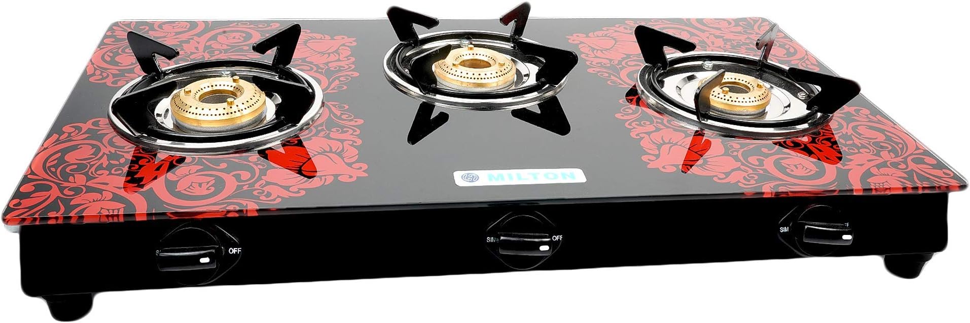 Prestige Magic plus Toughened Glass-Top 3 Brass Burner LPG Gas Stove ...