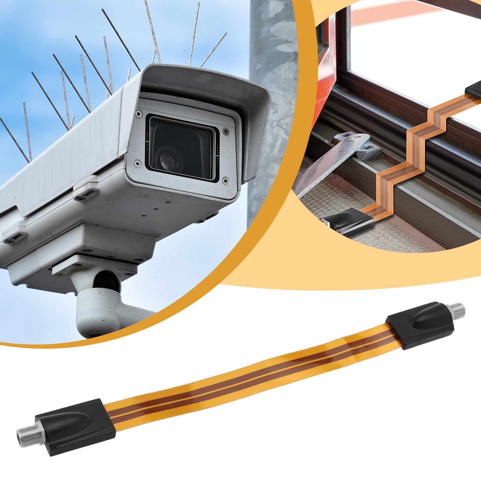 VGOL 2Pcs Flat Coaxial Cable 26cm Jumper Coaxial Cable Weatherproof F ...