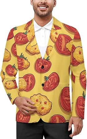 Funny Chicken Nuggets Mens Suit Jacket Lapel Blazer Lightweight ...