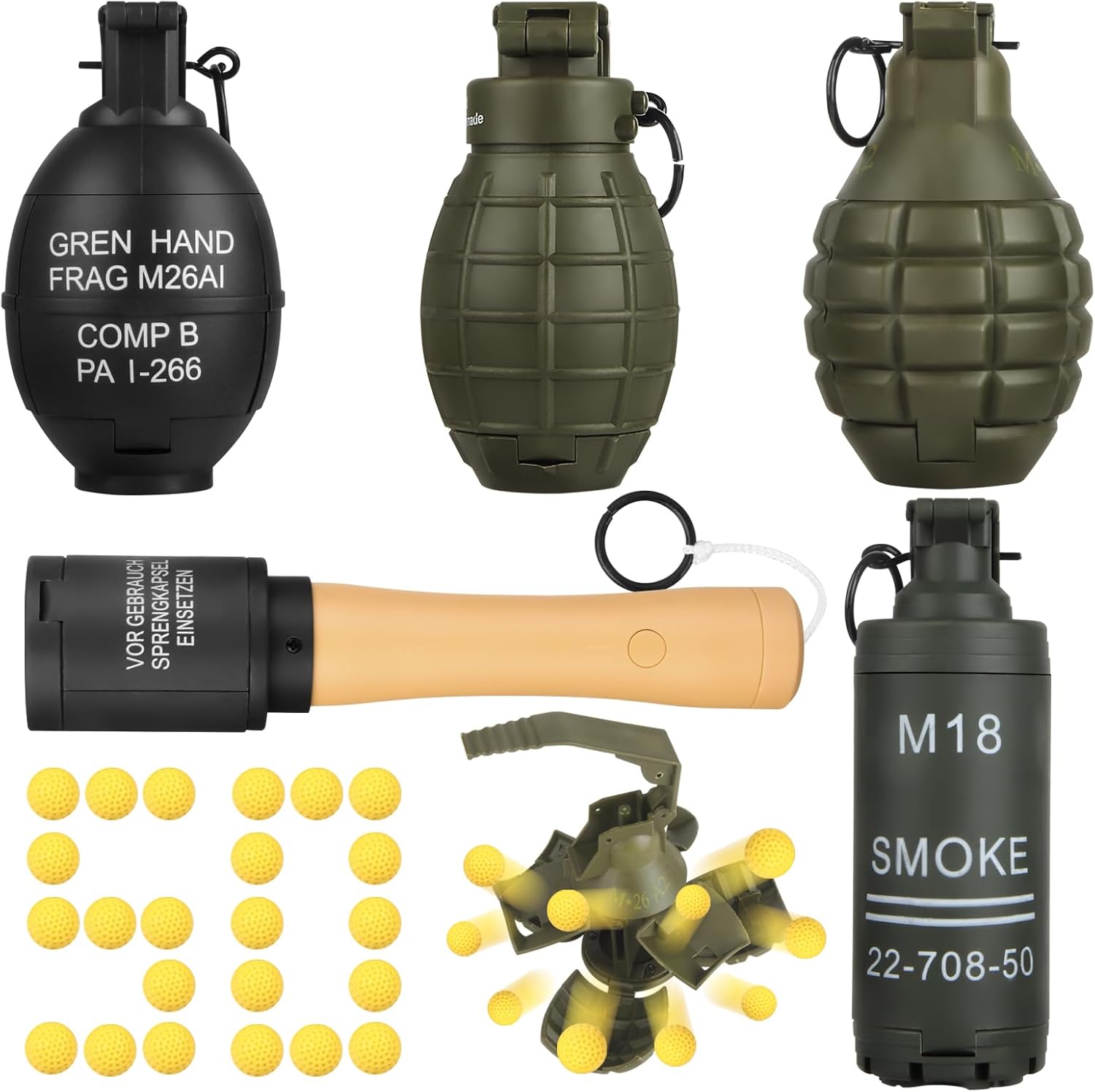 Amazon.com: Tactical Toy-Grenade for CS Battle Game,5Pcs Fall Resistant ...