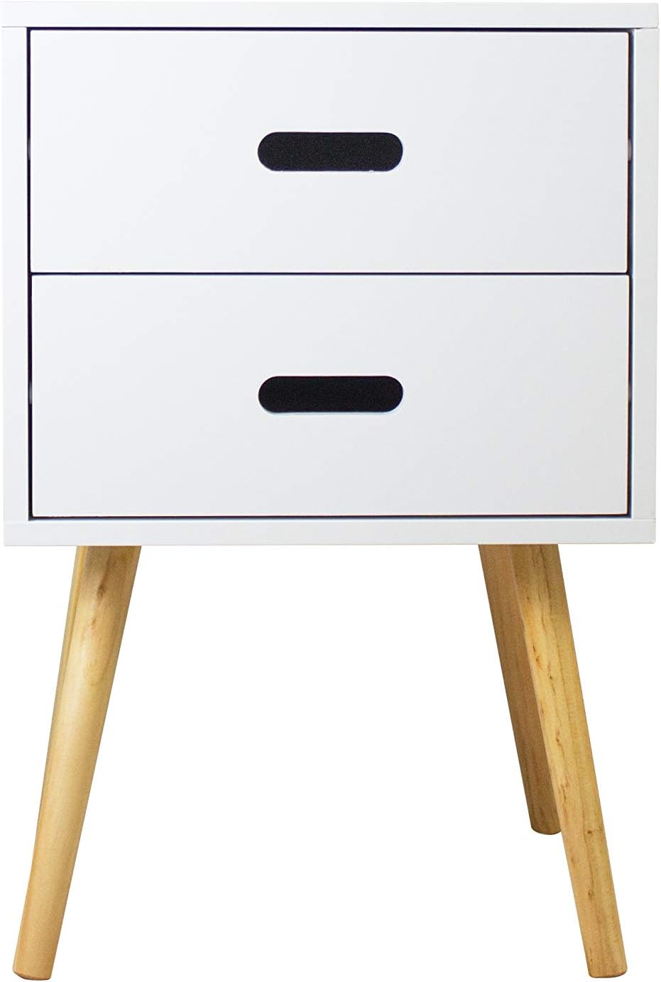 Woodluv MDF Retro 2 Drawer Bedside Table Side Storage Unit – BigaMart