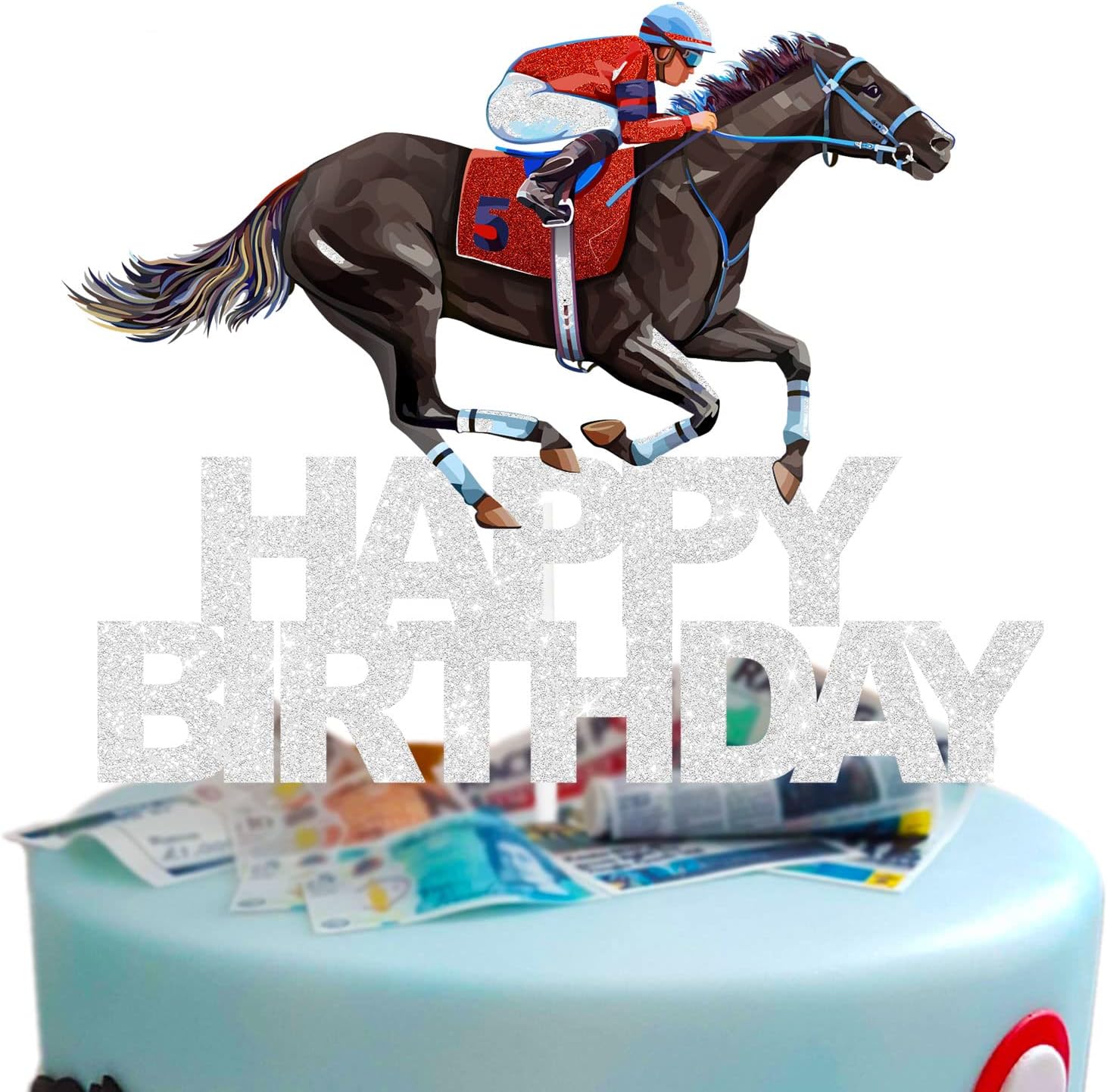 Amazon.com: Jockey Birthday Cake Topper - Horse Racing Themed Party or ...