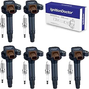 Amazon.com: IgnitionDoctor Iridium Spark Plug and Ignition Coil UF646 Pack of 6 Compatible with ...