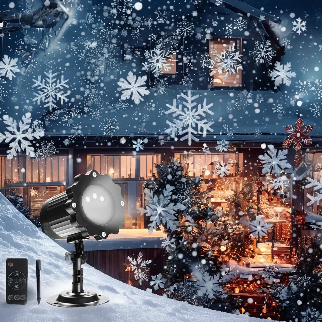 Amazon.com: Christmas Snow Projector Lights Outdoor, Highlight Dynamic ...