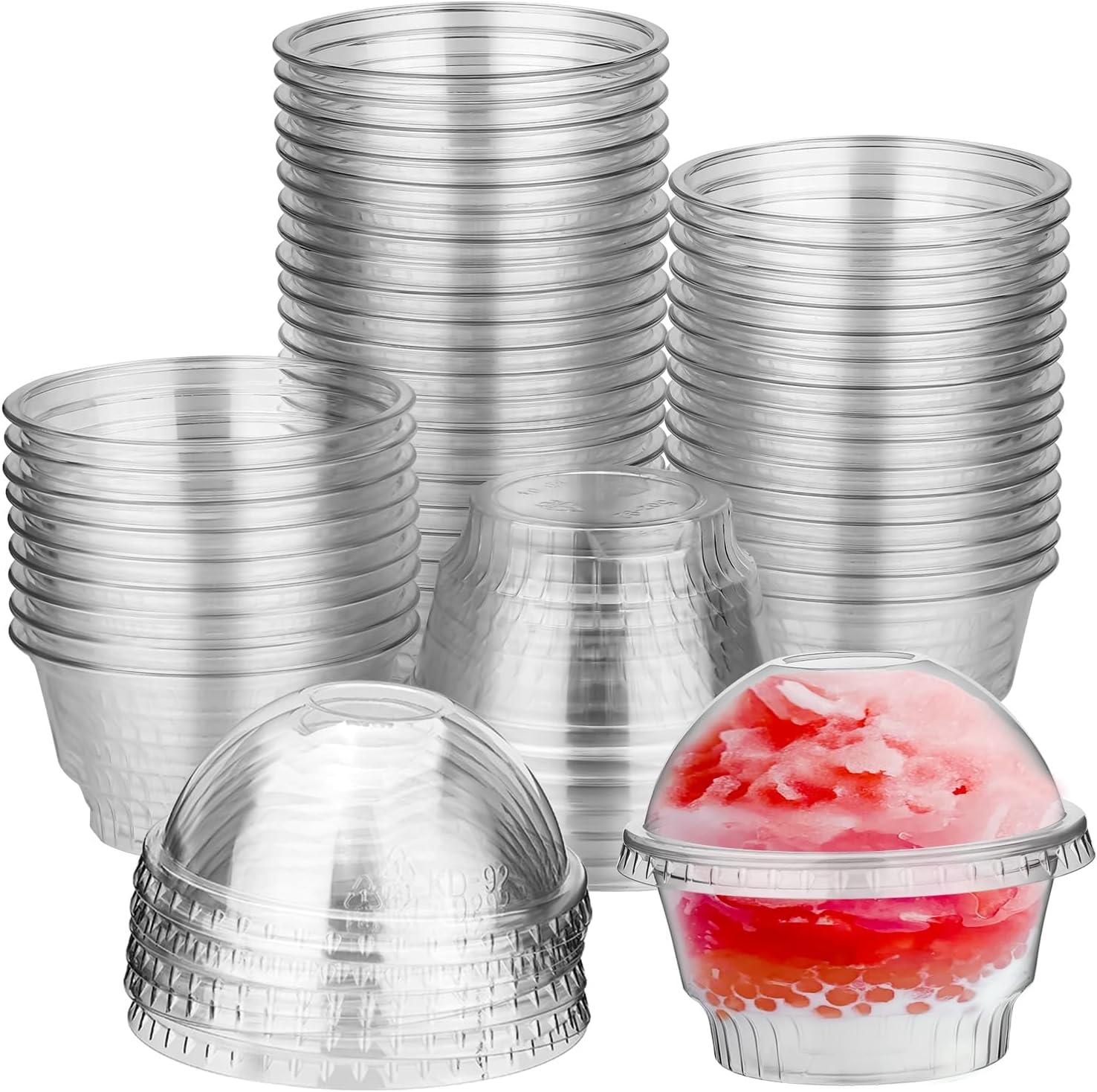 Paquete de 50 vasos de postre de plástico transparente de 5 onzas con ...