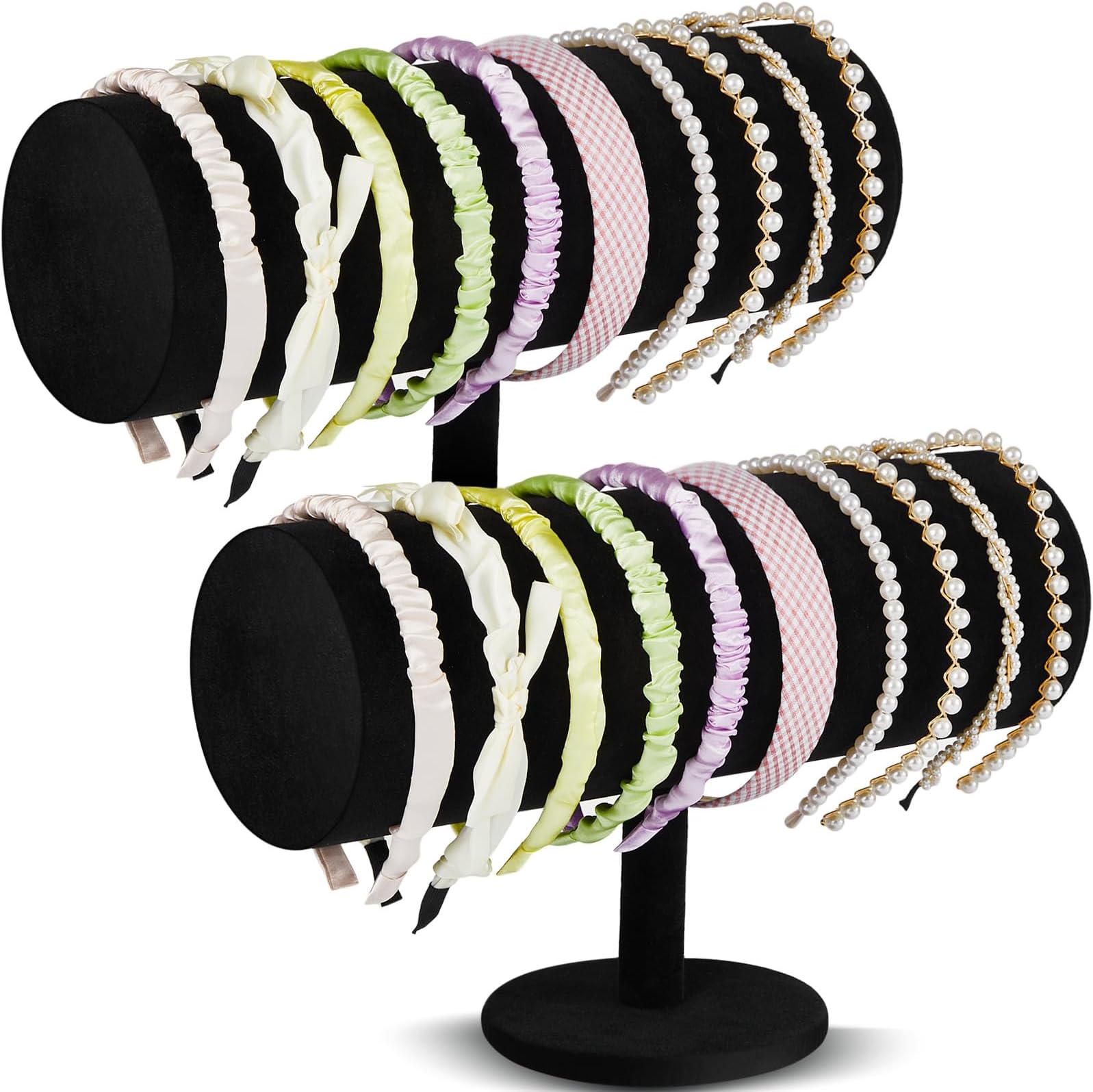 Amazon.com: Wenqik 2 Pcs T Bar Headband Holder Organizer Velvet ...