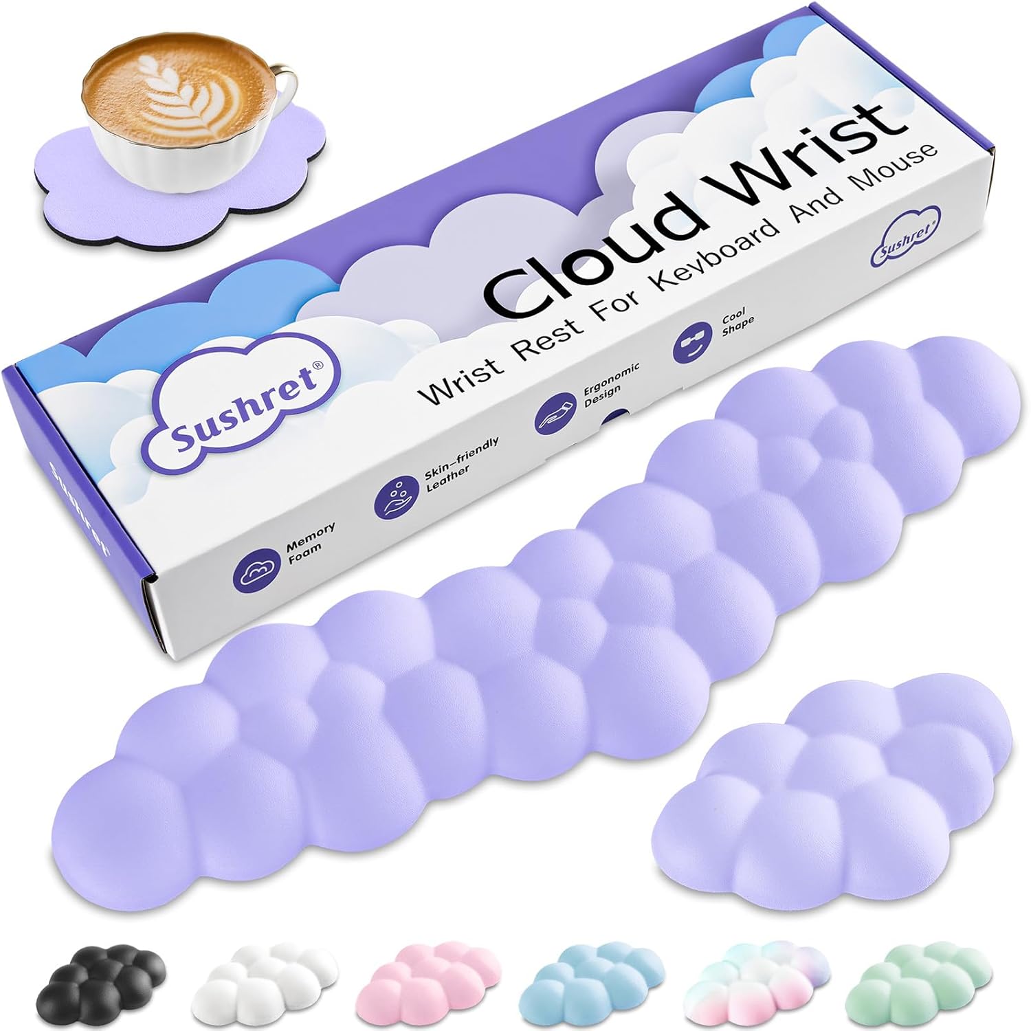 Amazon.com: Sushret Cloud Wrist Rest Keyboard, Cloud Palm Rest Set with ...