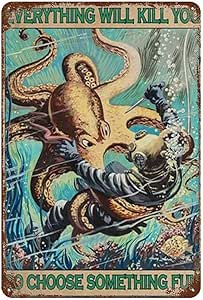 Amazon.com: Scuba Diving Something Fun Vintage Sign,Octopus Sign ...